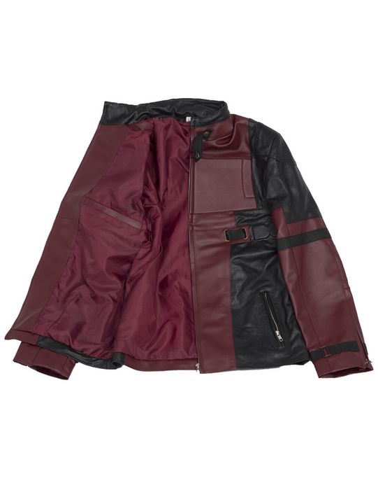 Leather Jacket Ryan Reynolds Inspired Dead Pool Maroon Faux Leather ...