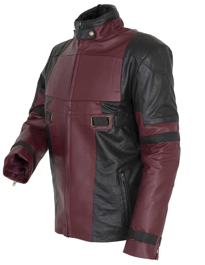 Leather Jacket Ryan Reynolds Inspired Dead Pool Maroon Faux Leather ...