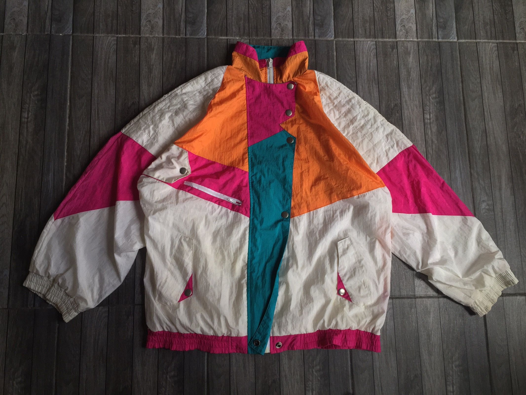 Vintage Rare 90s Vintage Multi Color Jacket/ 90s Streetwear | Grailed