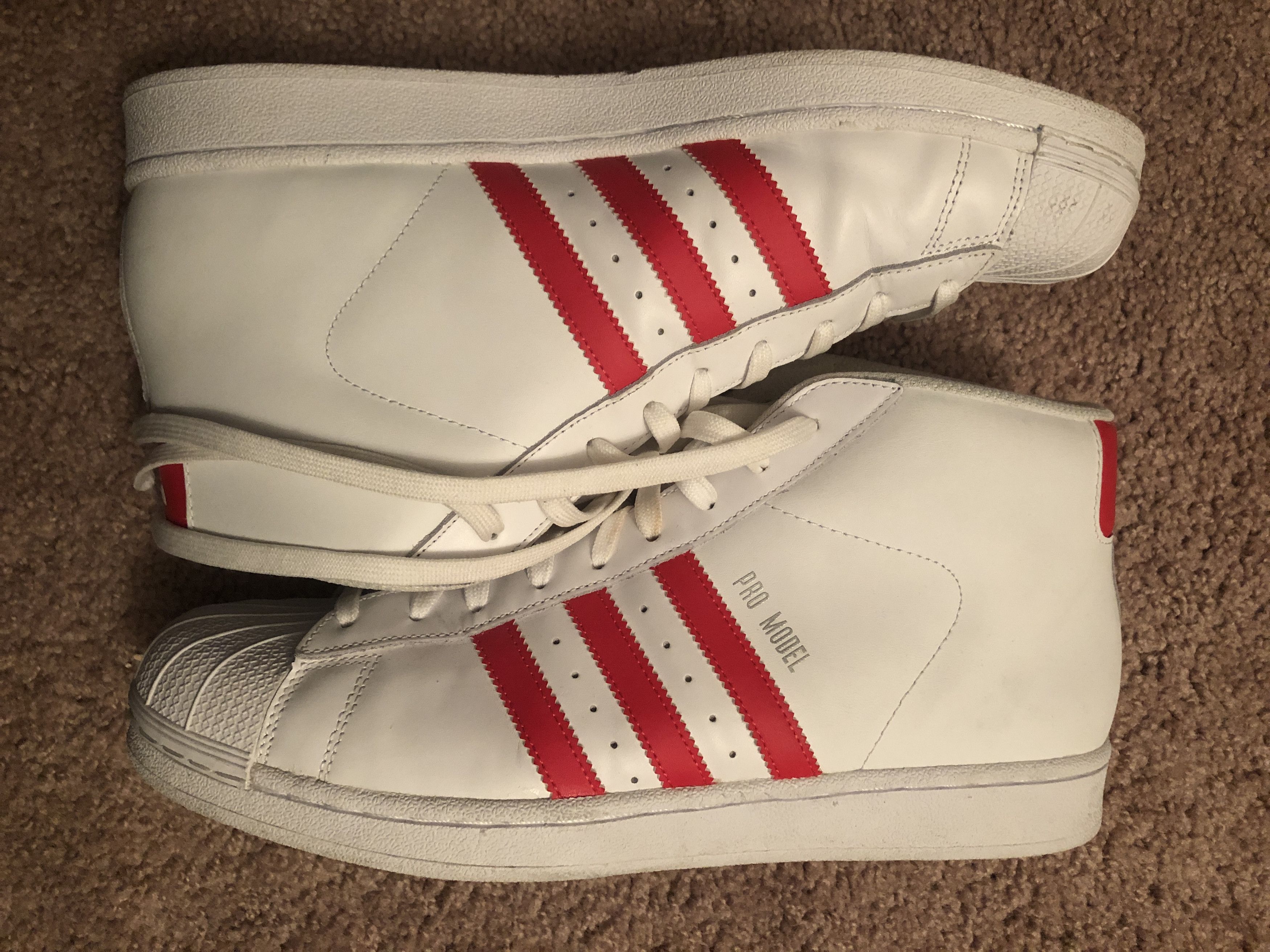 Adidas adidas superstar high top red and white | Grailed