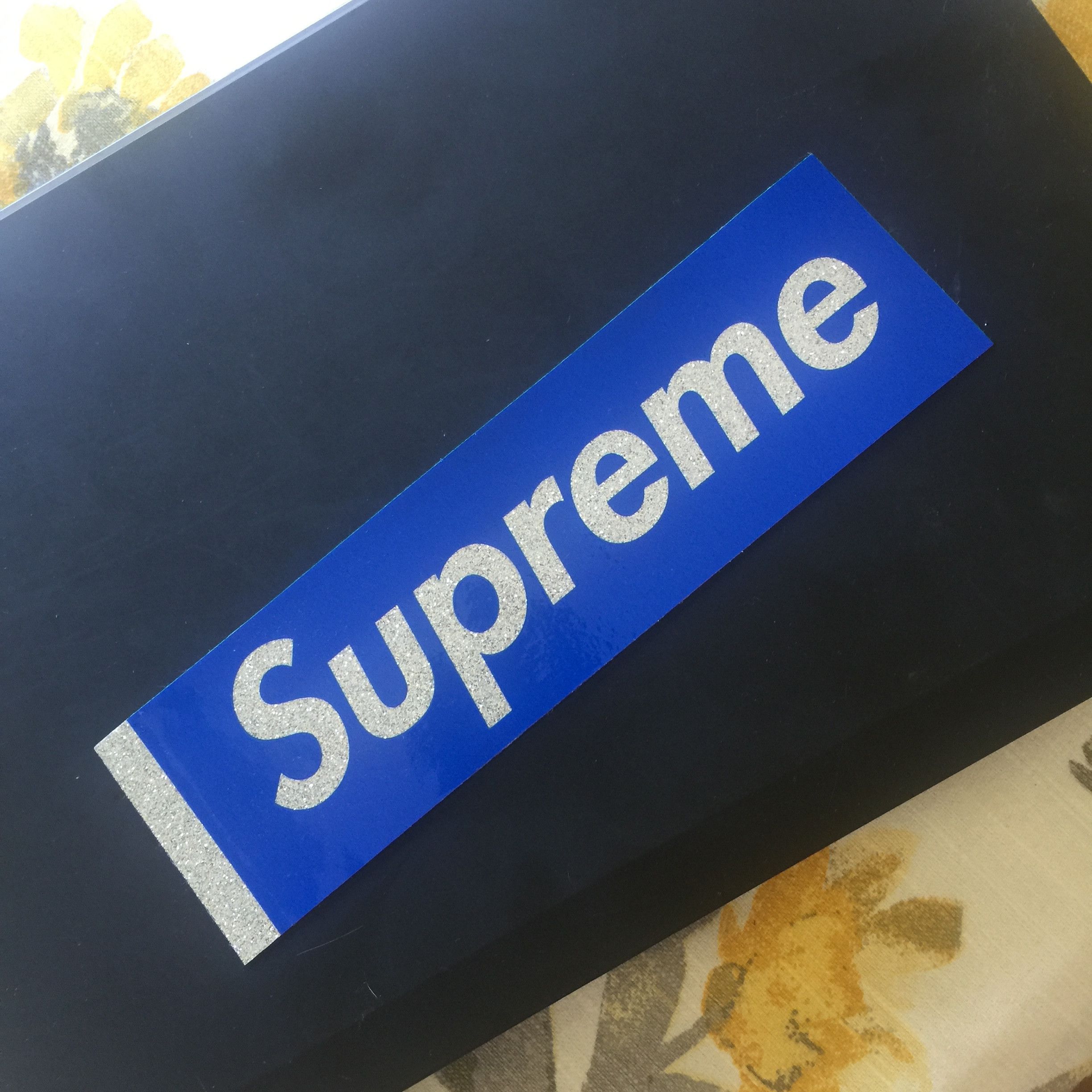 Supreme Supreme Blue Sparkle Sticker | Grailed