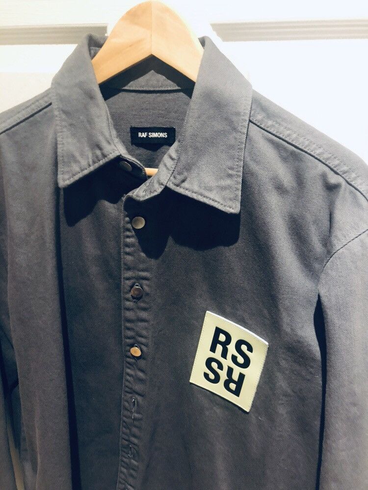 Raf Simons Grey Oversized Patch Shirt | Grailed