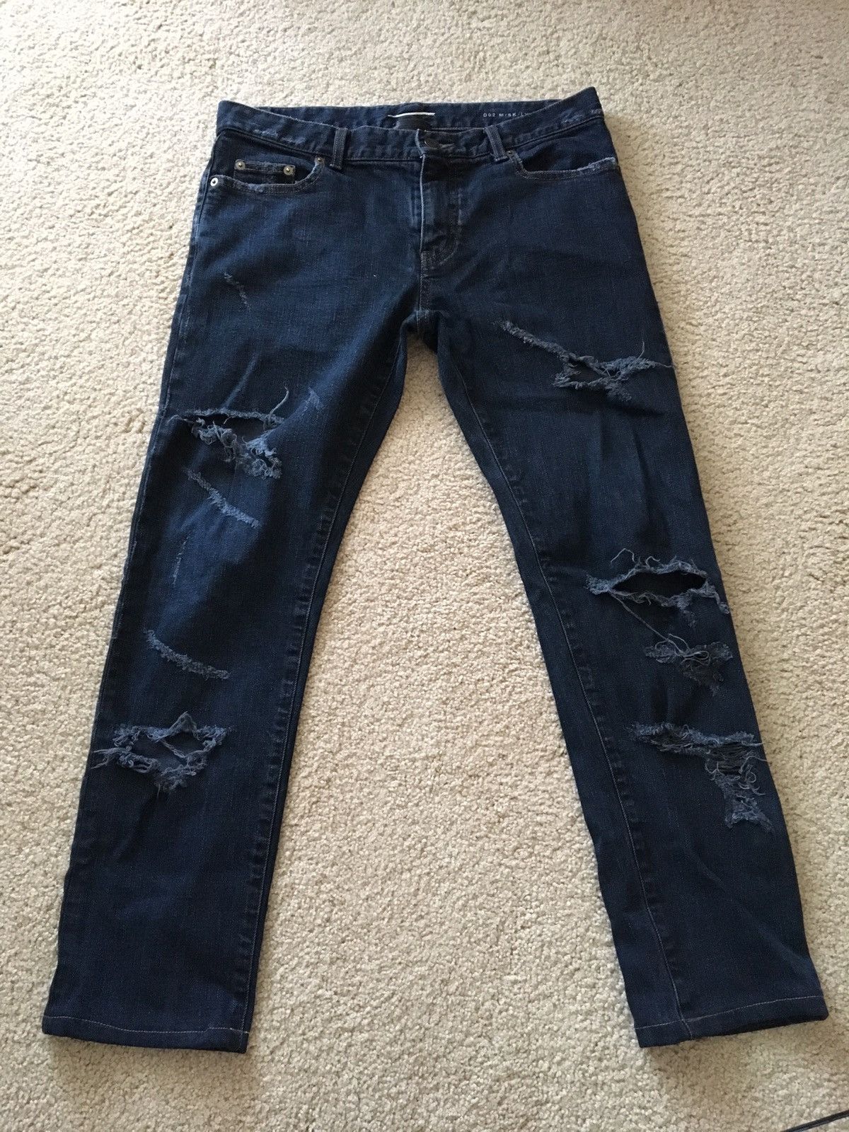 Saint Laurent Paris YSL Distressed Denim | Grailed