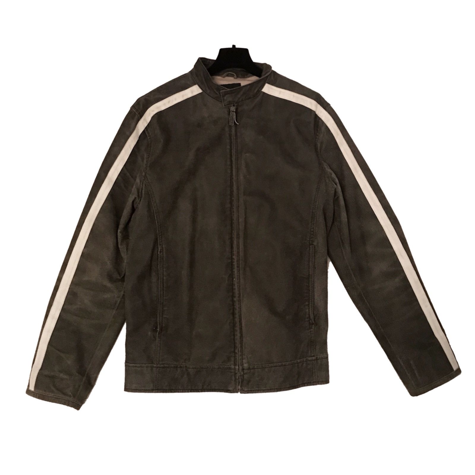 Linea Linea Rough Leather Striped Jacket | Grailed