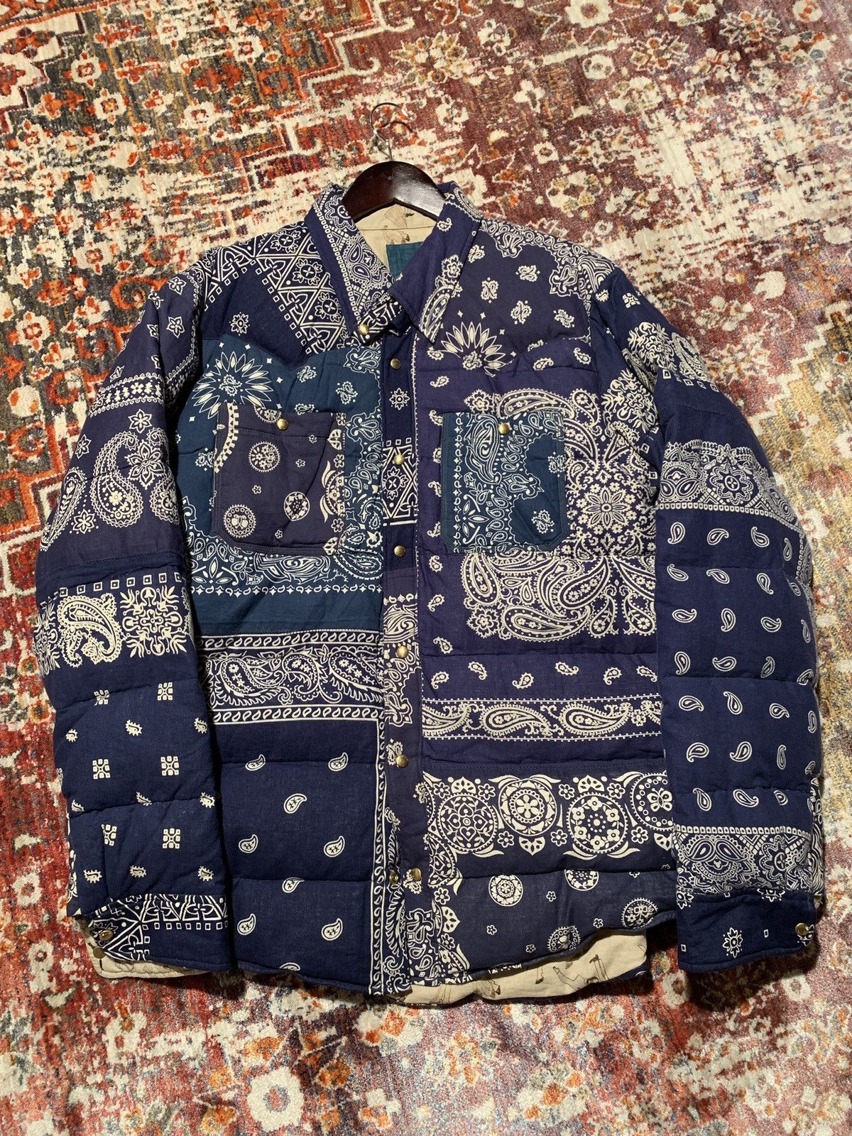 Visvim Kerchief Down Jacket NAVY | Grailed