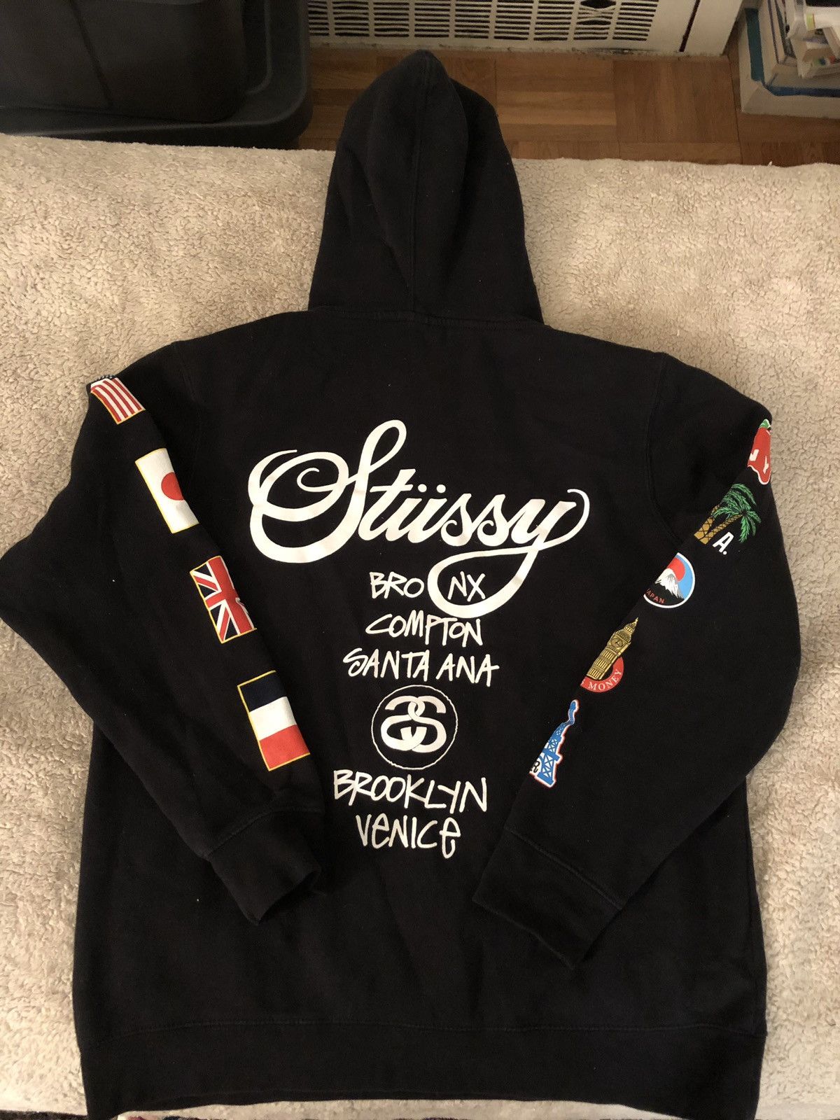 Stussy Stussy World Tour Flags Hoodie | Grailed