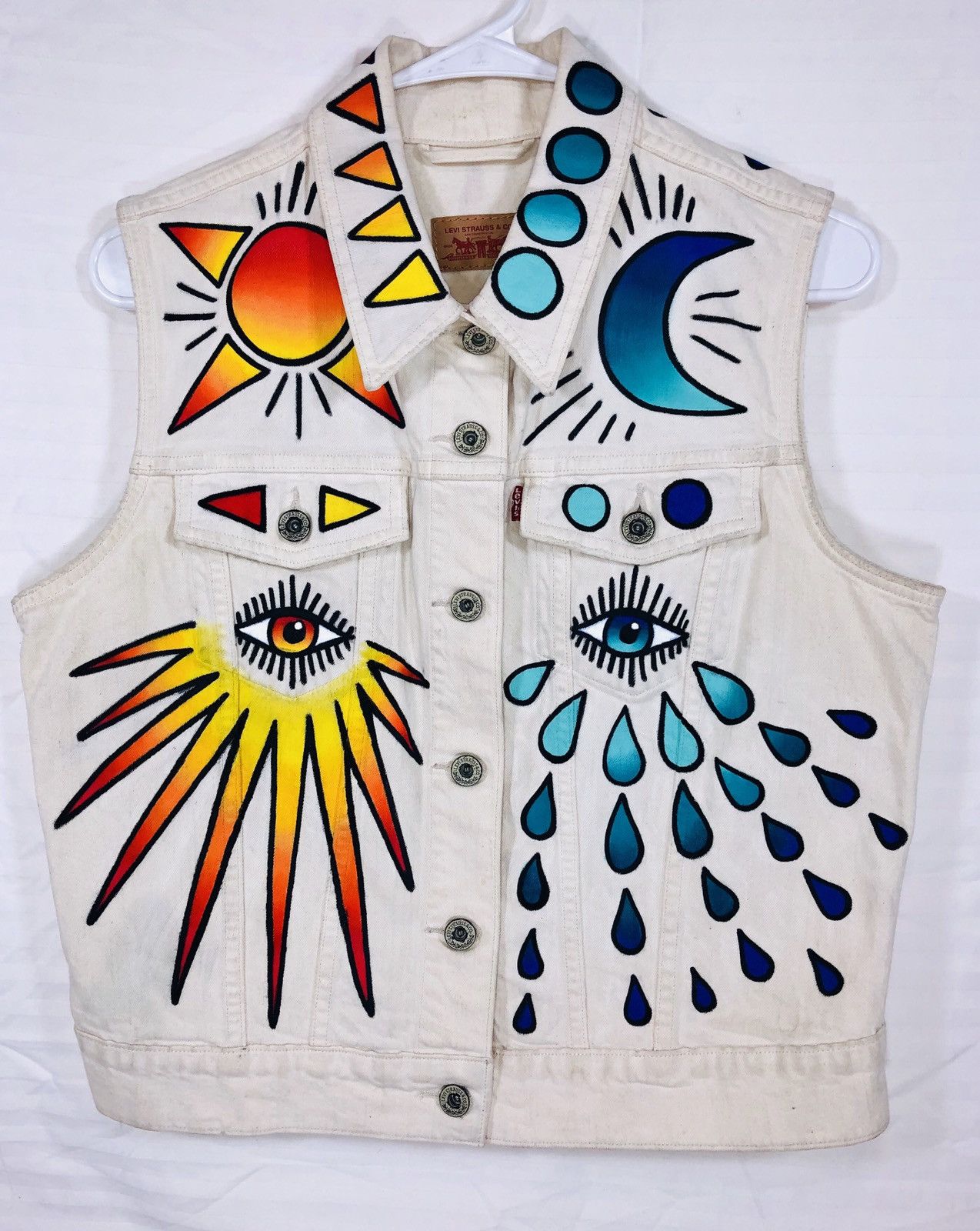 Custom × Levi's HAND PAINTED VEST | Grailed