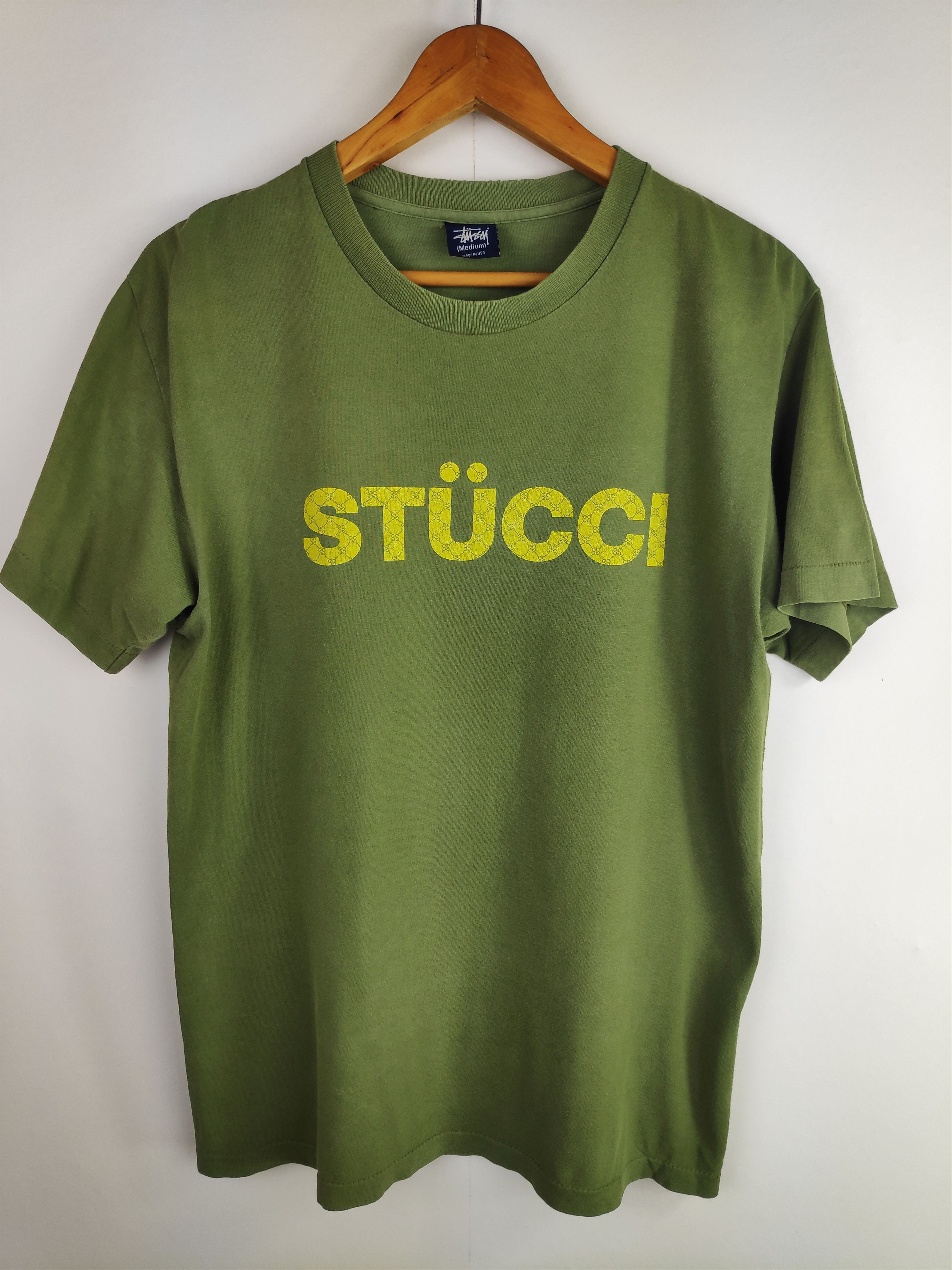 Stussy Vintage Stussy 'Stucci' Monogram Logo T-Shirt Green | Grailed