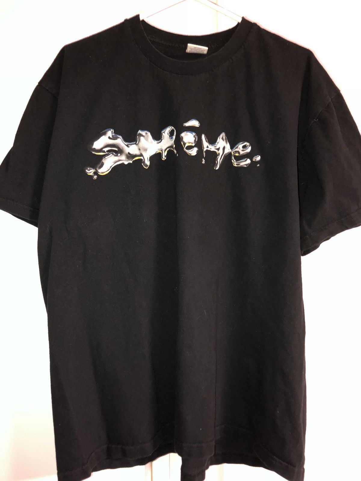 Supreme Silver Drip Logo Tee | Grailed