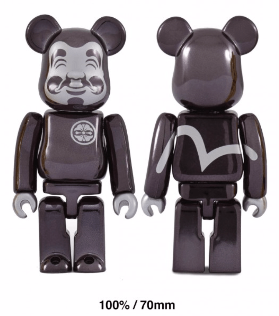Evisu × Medicom Bearbrick × Medicom Toy EVISU X BE@RBRICK 100% Black ...