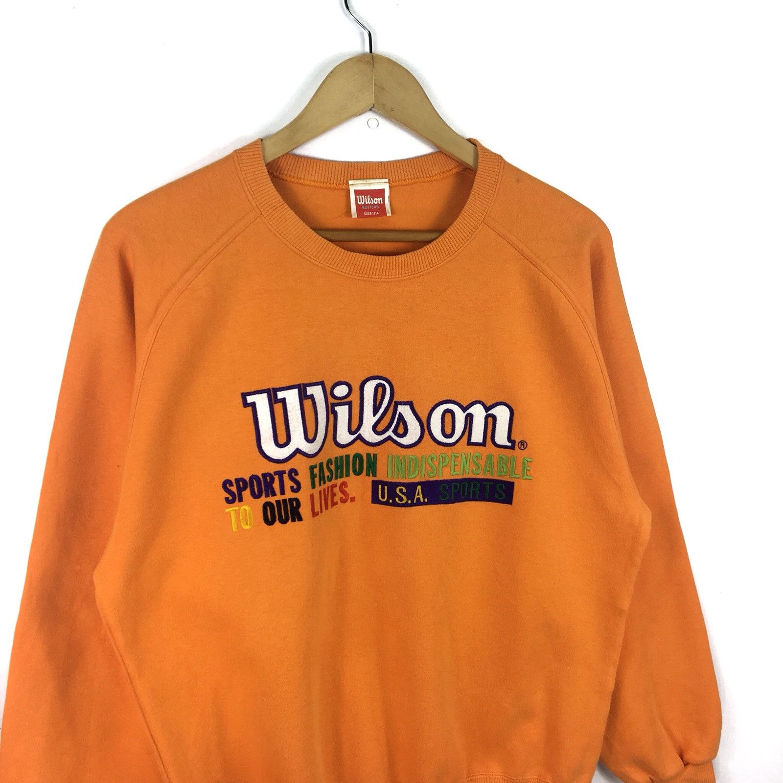 Wilson Athletics Vintage Wilson Sweatshirt Crewneck Multicolor Spellout ...