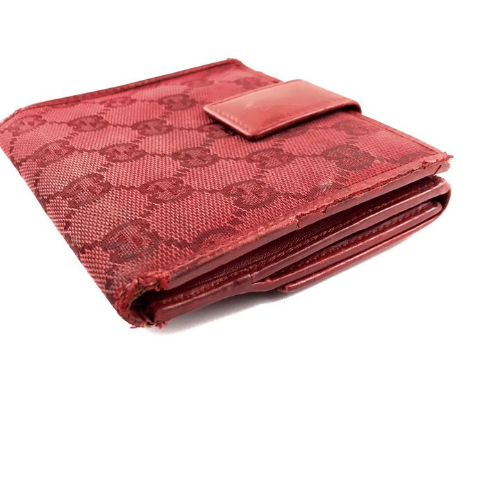 Gucci Red Monogram Wallet | Grailed