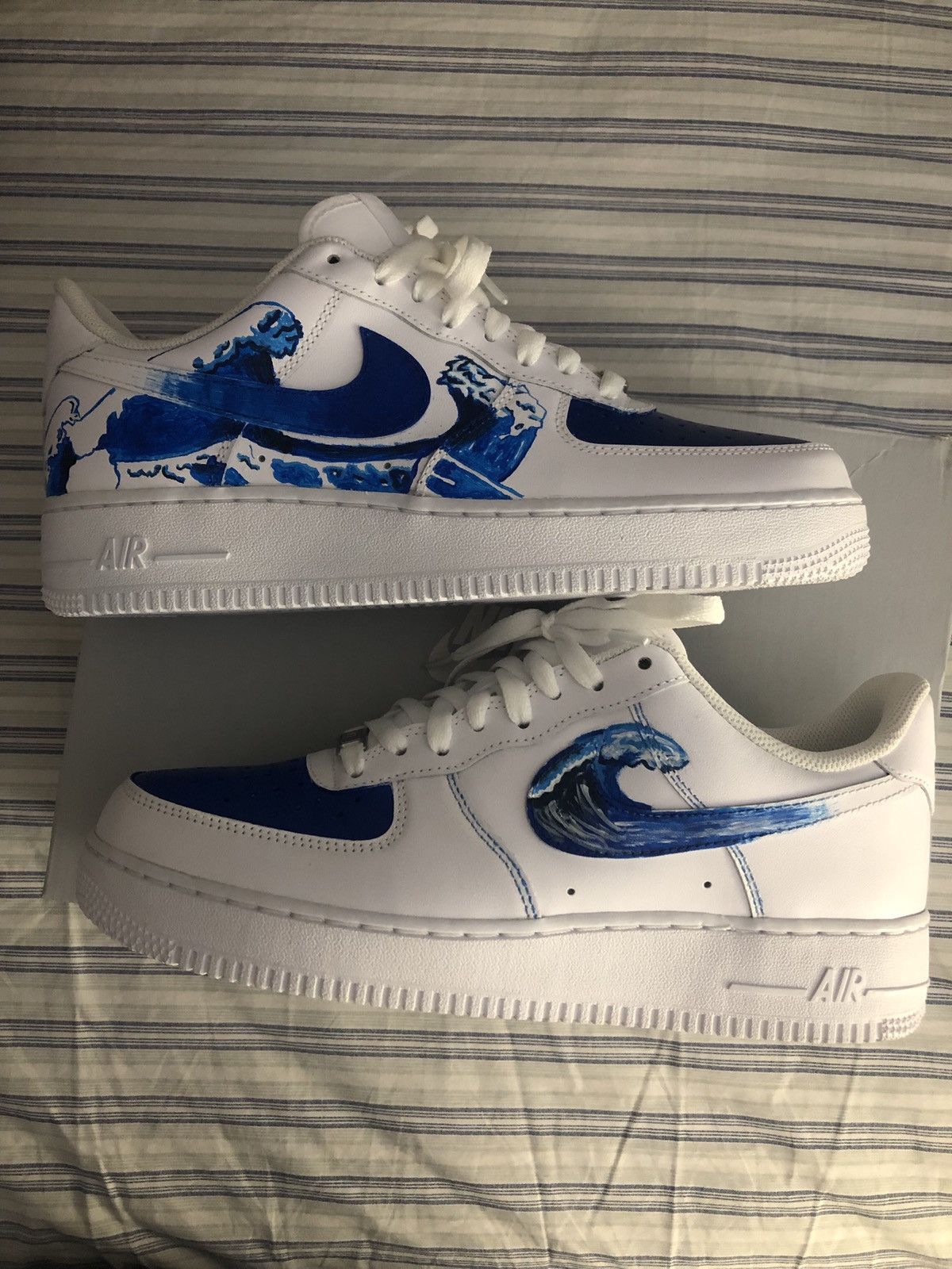 Custom × Nike Nike Air Force 1 “wave” | Grailed