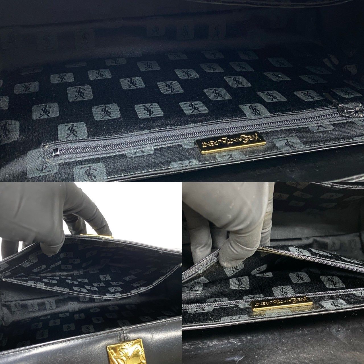 Yves Saint Laurent Yves Saint Laurent Yves Saint Laurent YSL Logo Calf ...