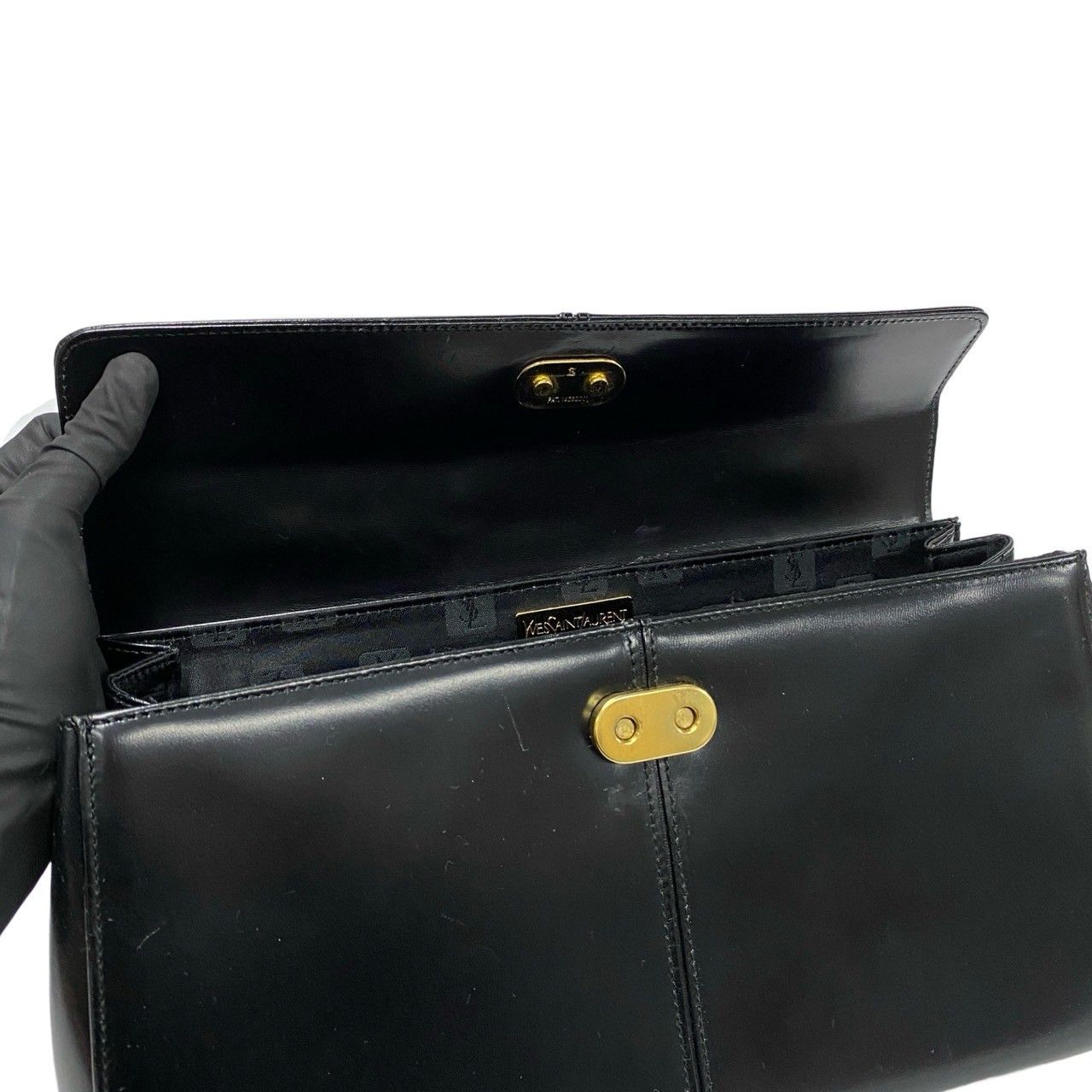 Yves Saint Laurent Yves Saint Laurent Yves Saint Laurent YSL Logo Calf ...