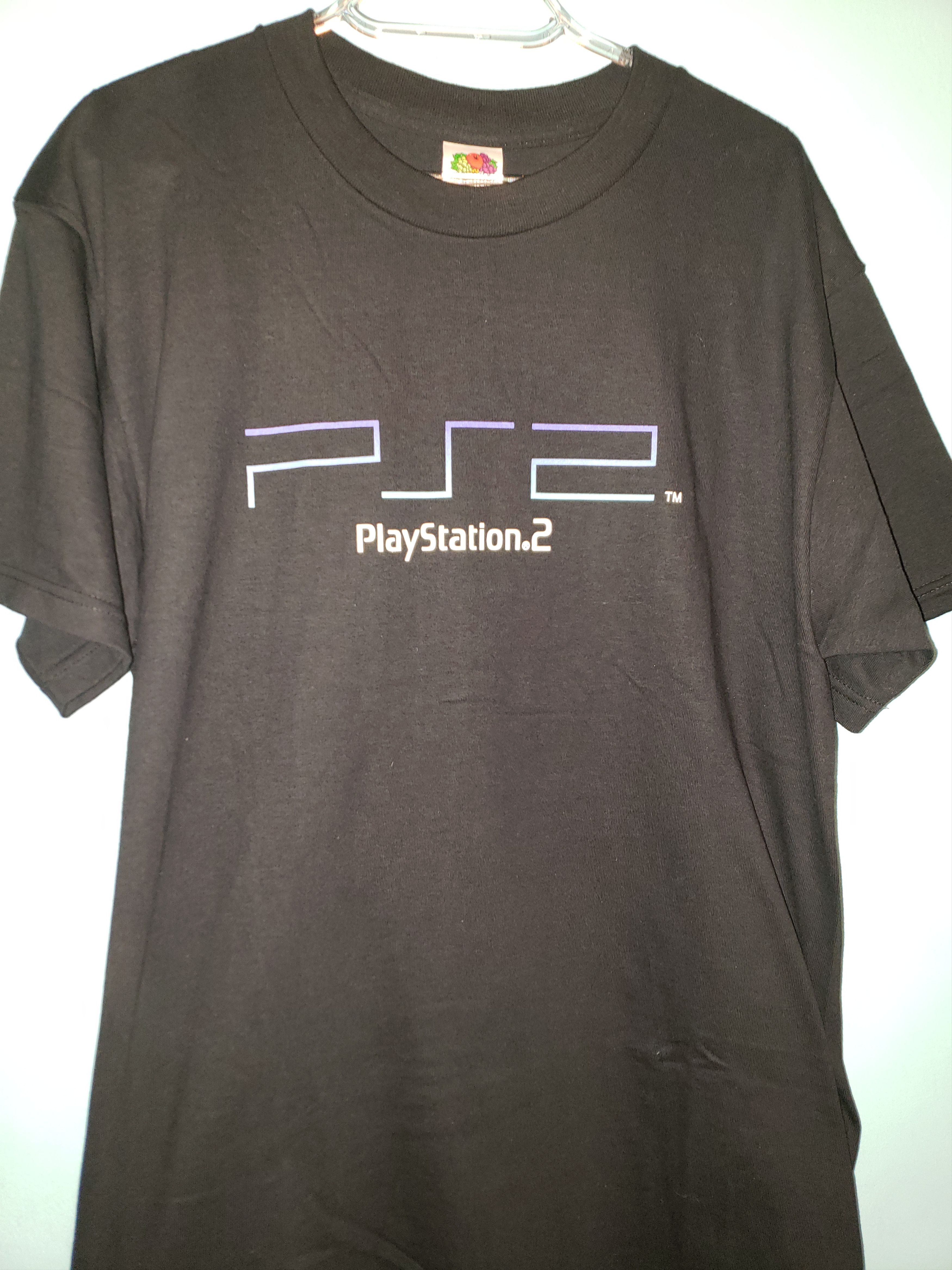 Playstation × Vintage VINTAGE SONY PLAYSTATION 2 PS2 LOGO TEE IN BLACK ...