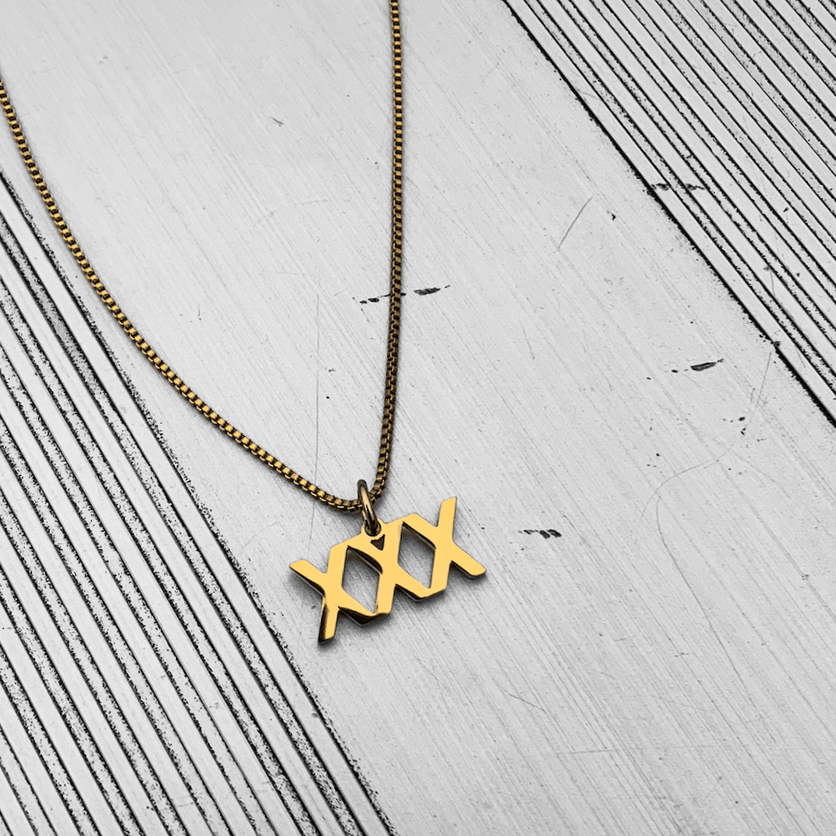 Chain × Jewelry × Vintage 18K Gold Micro XXX Pendant Necklace ...
