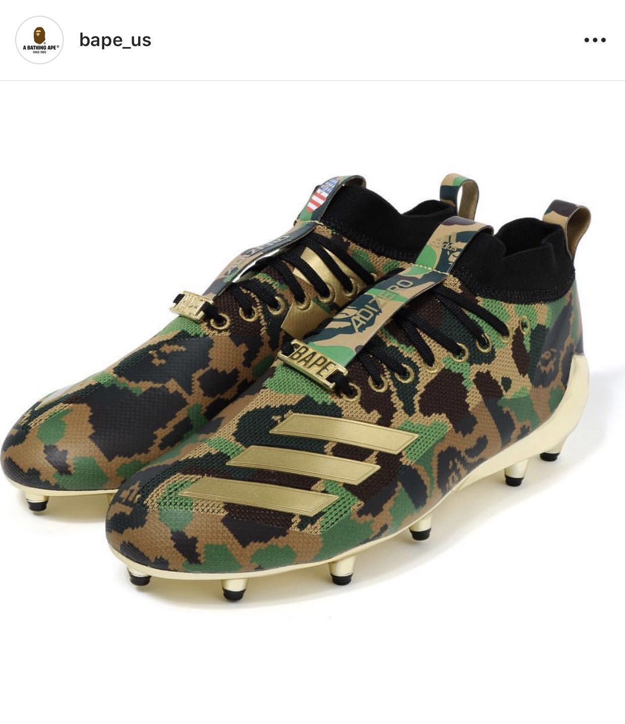 Adidas × Bape Camo Football Cleats | Grailed