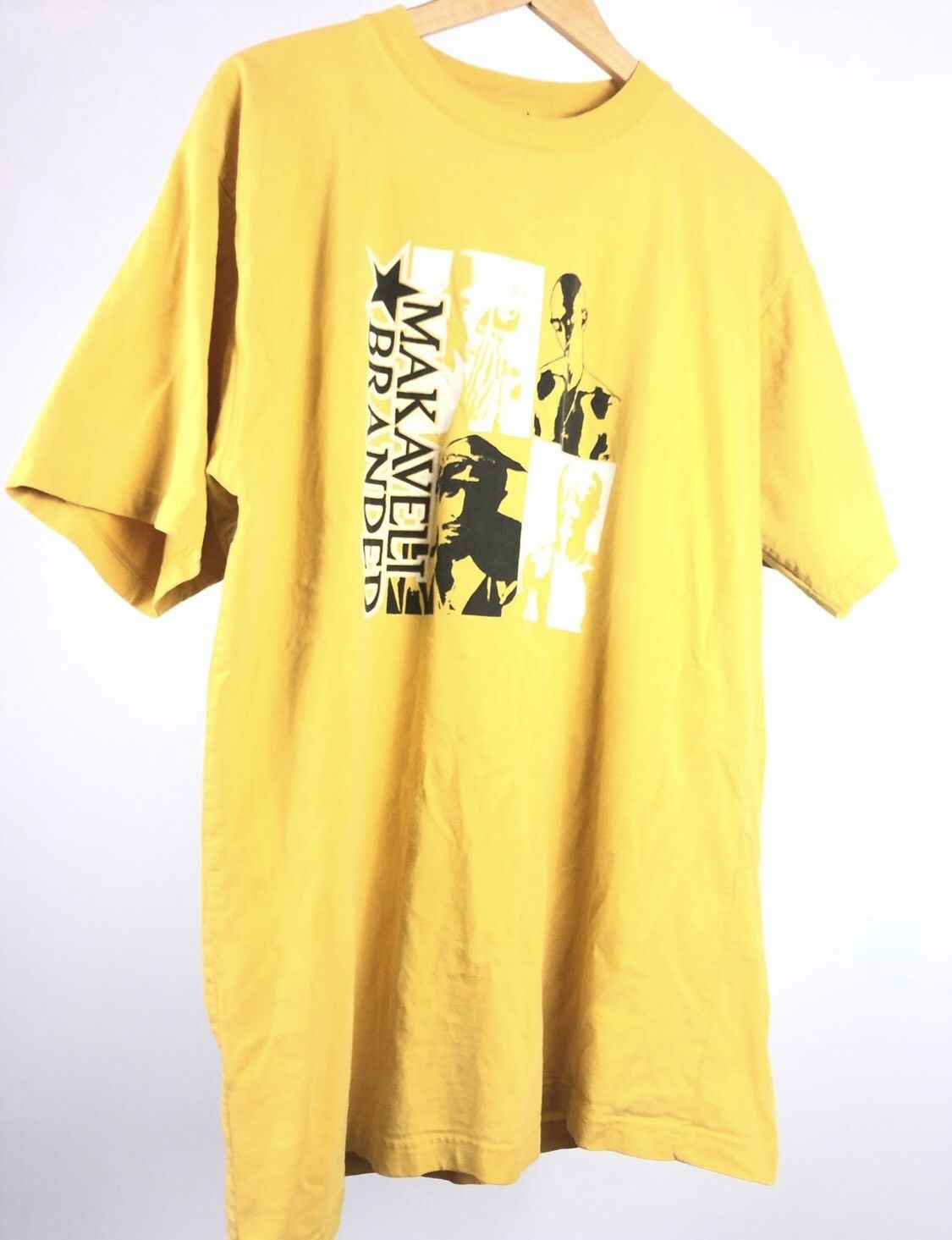 Vintage 2PAC Tupac Shakur Makaveli Branded Yellow Portrait T | Grailed
