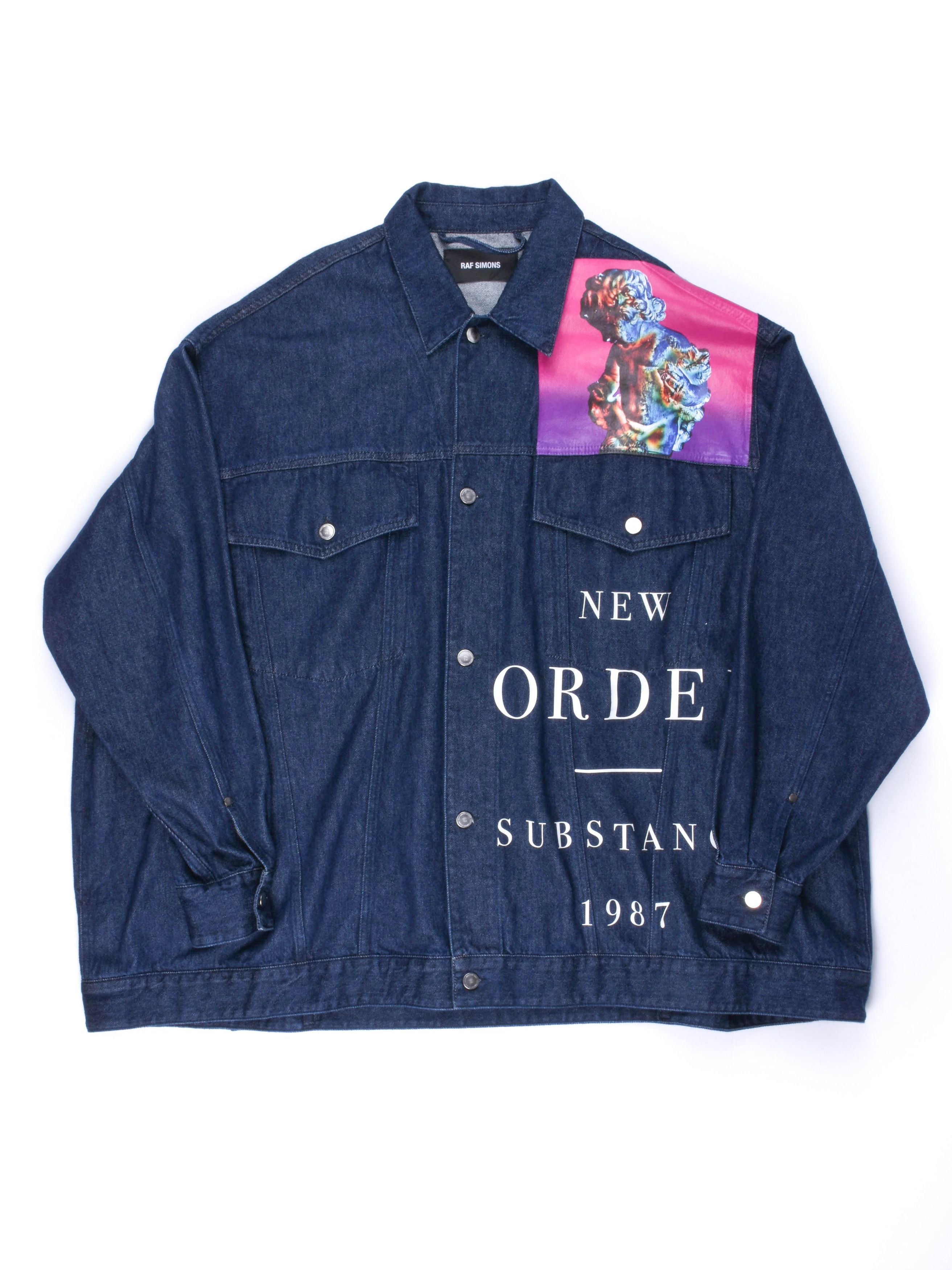 Raf Simons Oversized Blue Denim New Order Jacket | Grailed