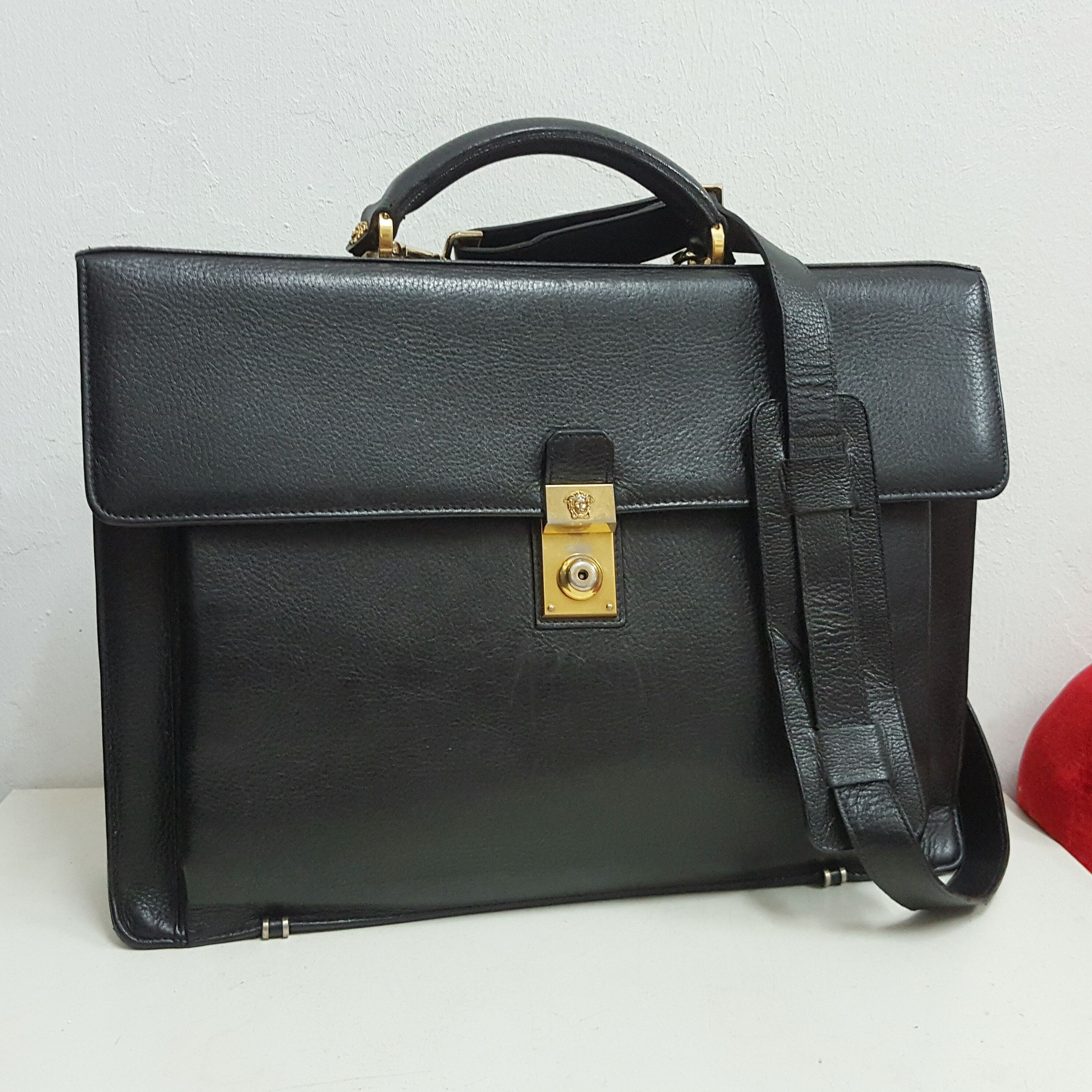 Gianni × Versace GIANNI VERSACE LEATHER BRIEFCASE | Grailed