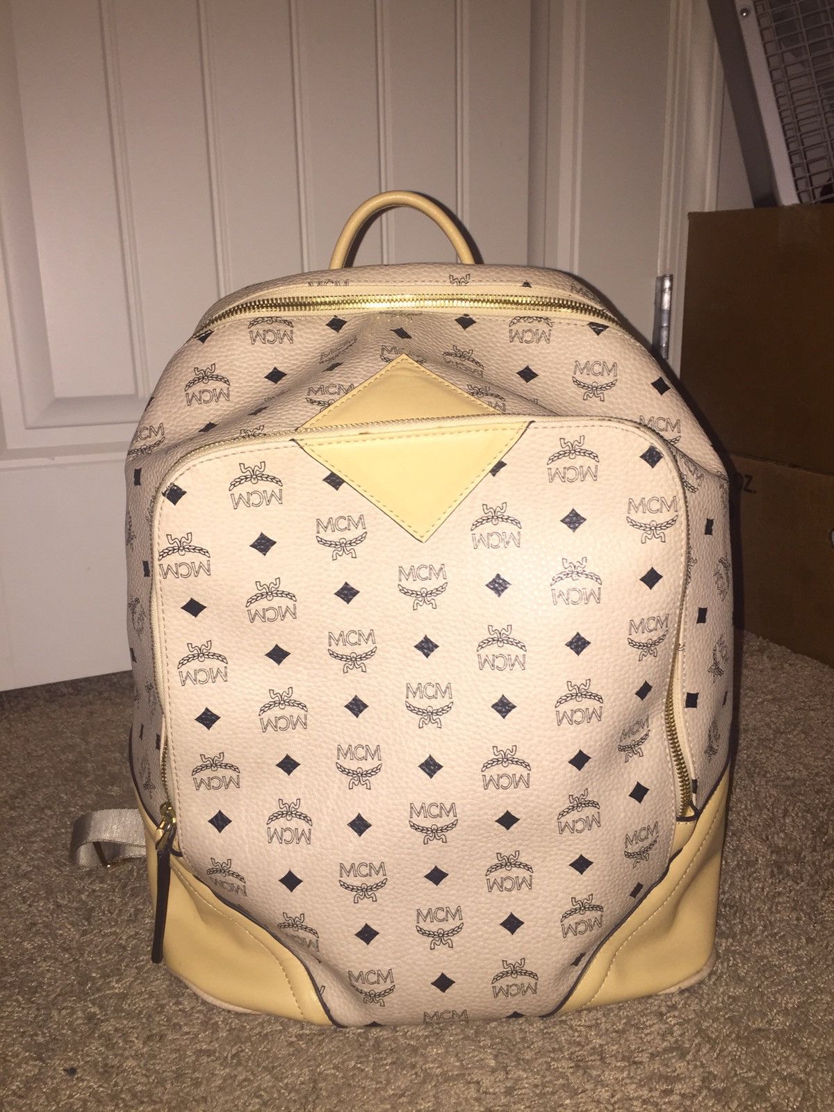 MCM MCM Cream Backpack | Grailed