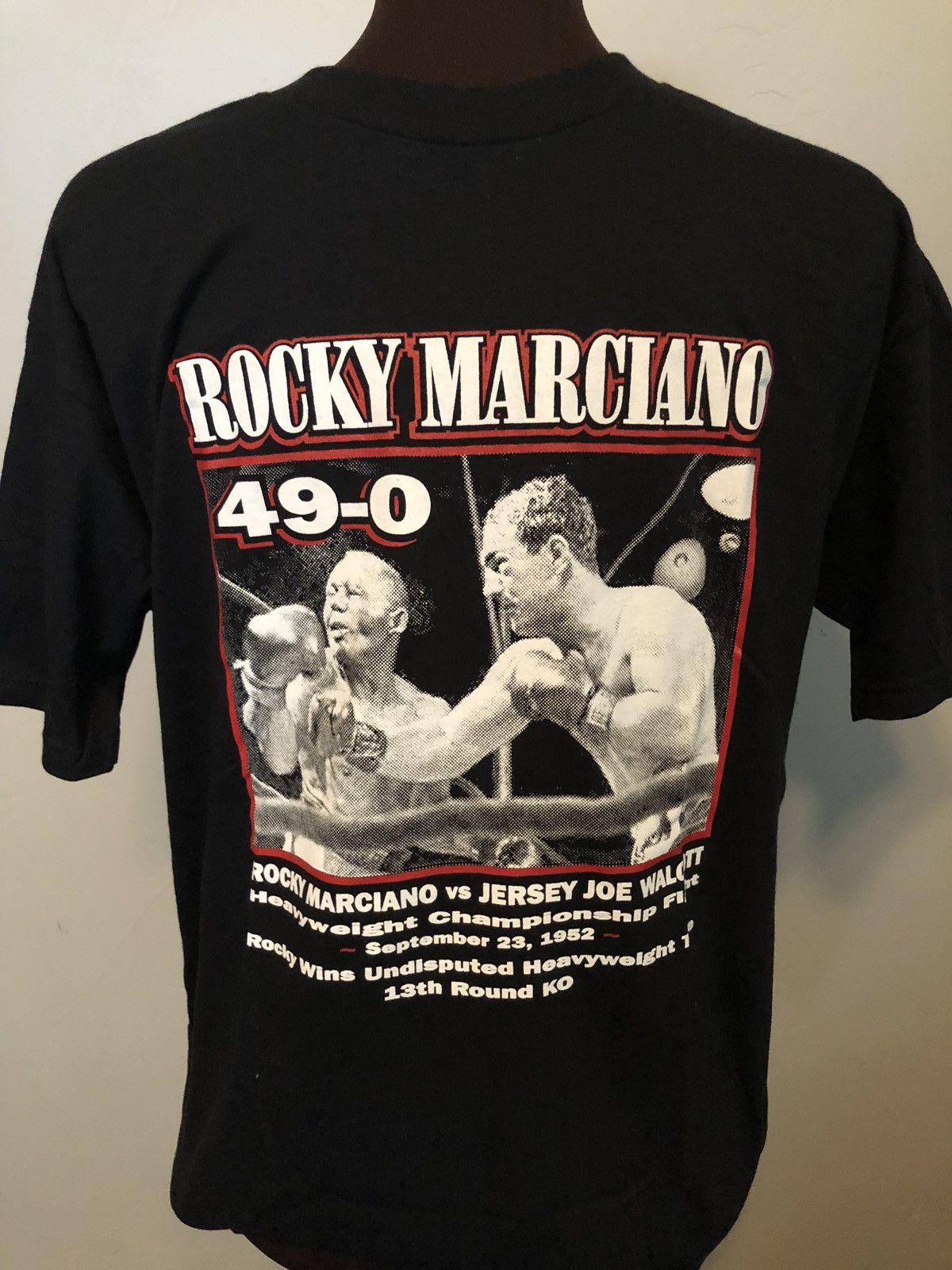Vintage Fighter Tee: Rocky Marciano 49-0 Undefeated History T-shirt ...