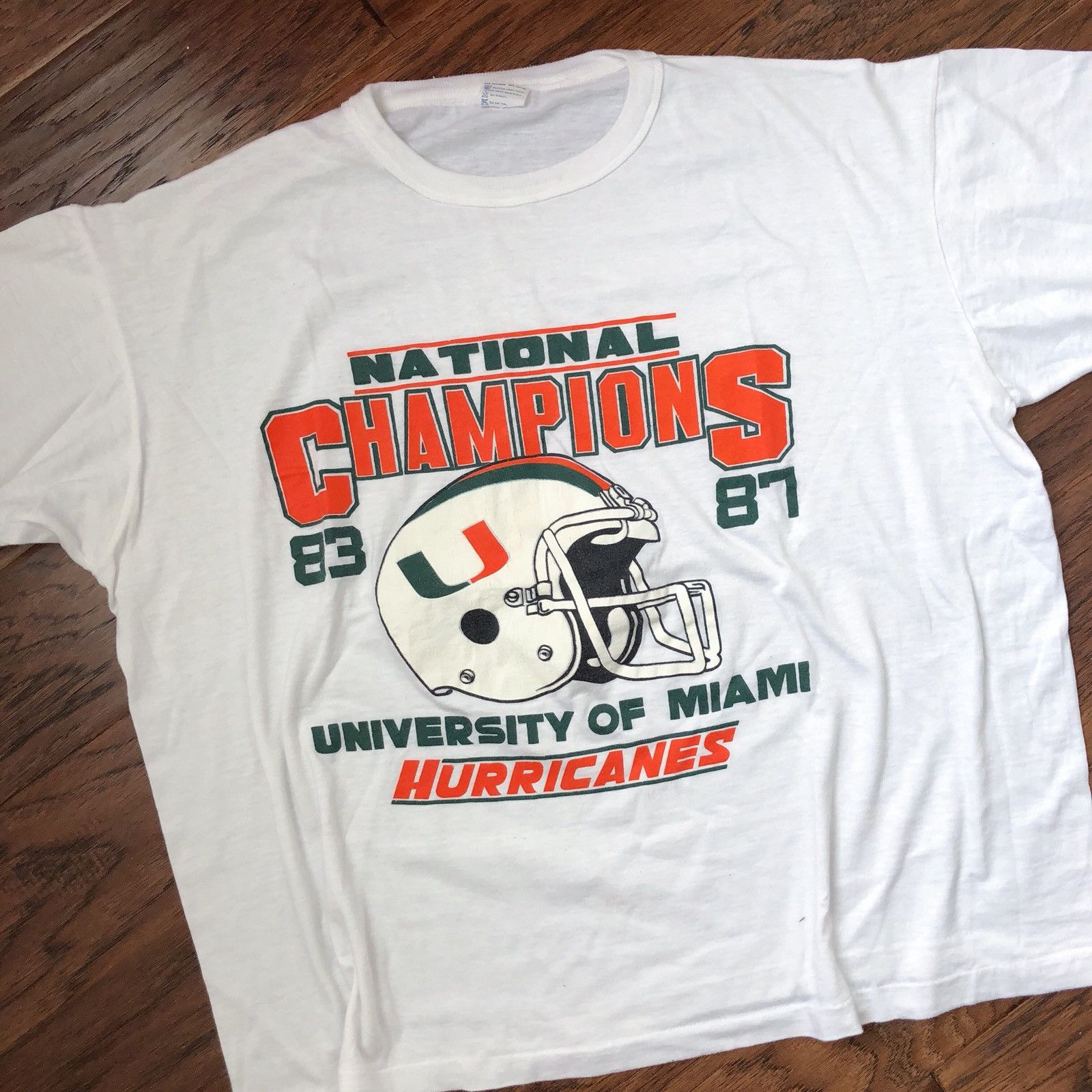 Vintage 1987 Miami Hurricanes Champions Shirt | Grailed