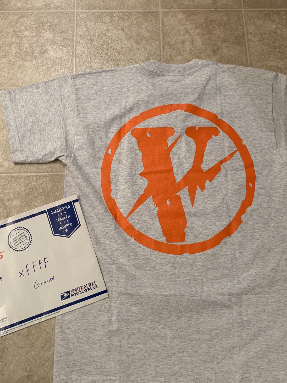 Vlone *NEW* Vlone Fragment Friends Tee GREY | Grailed