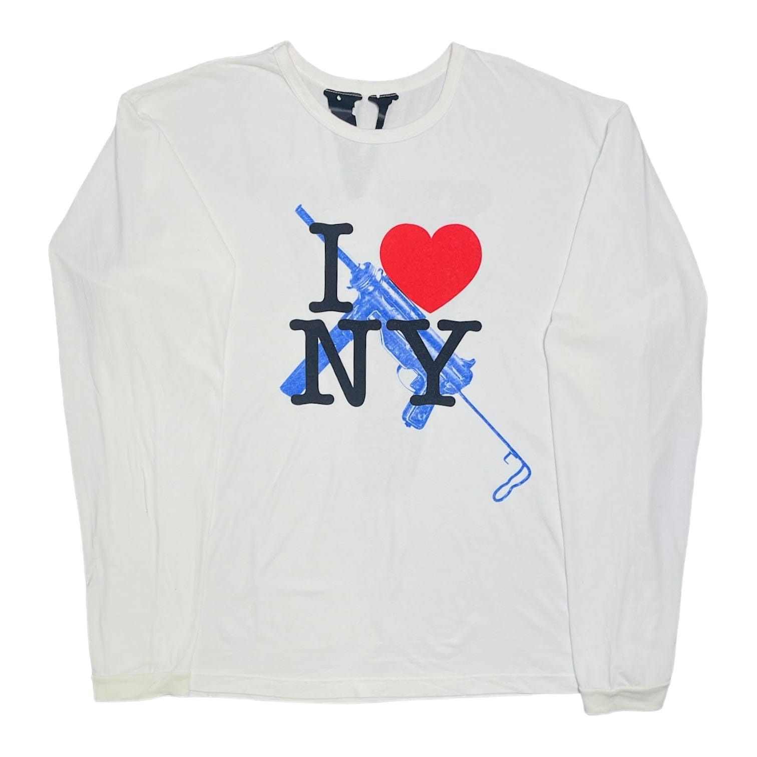 Vlone I Love NY Long Sleeve Tee Shirt White | Grailed
