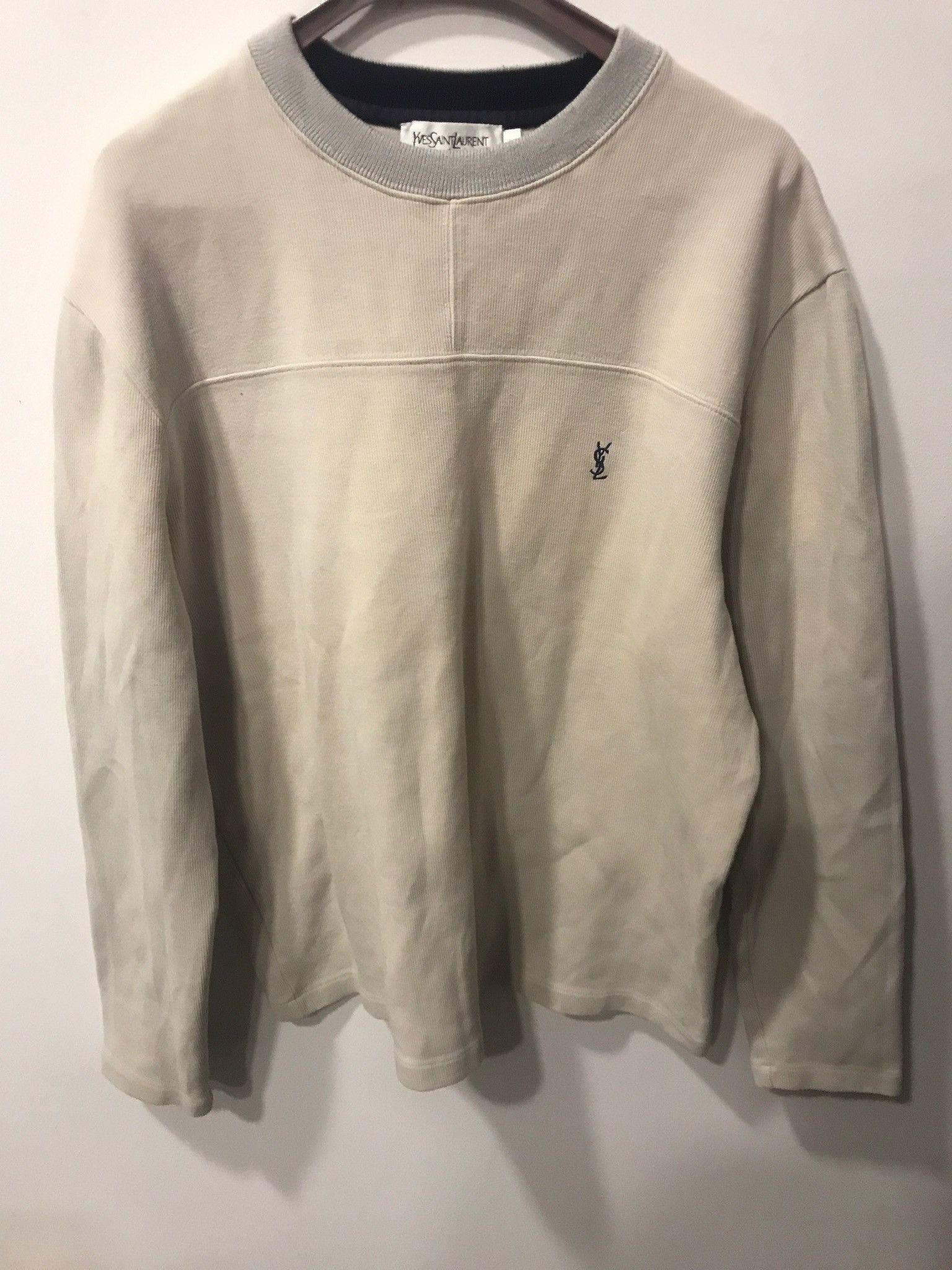 Ysl Pour Homme YSL crewneck in beige | Grailed