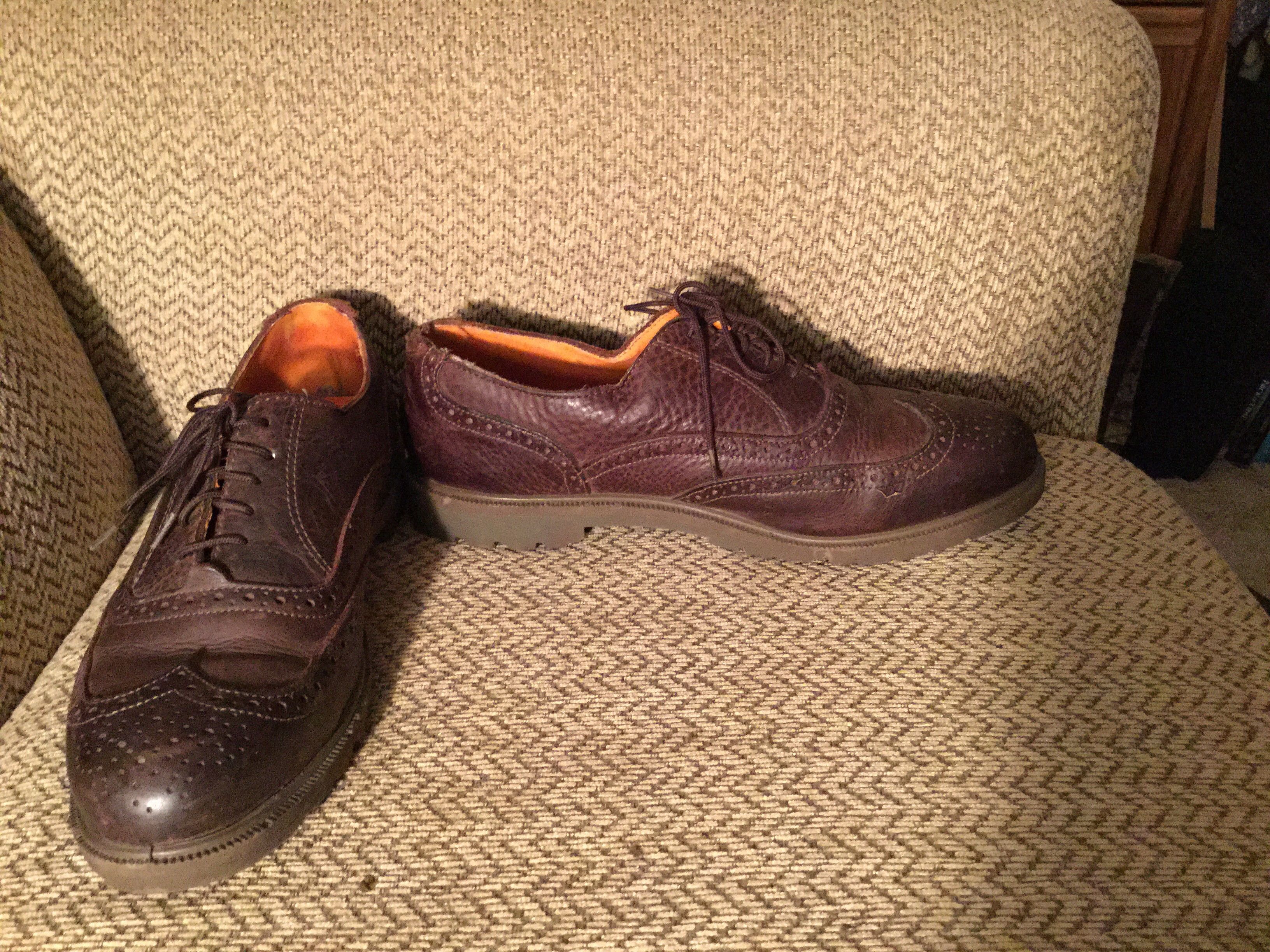 Timberland WING TIP brown leather shoes | Grailed