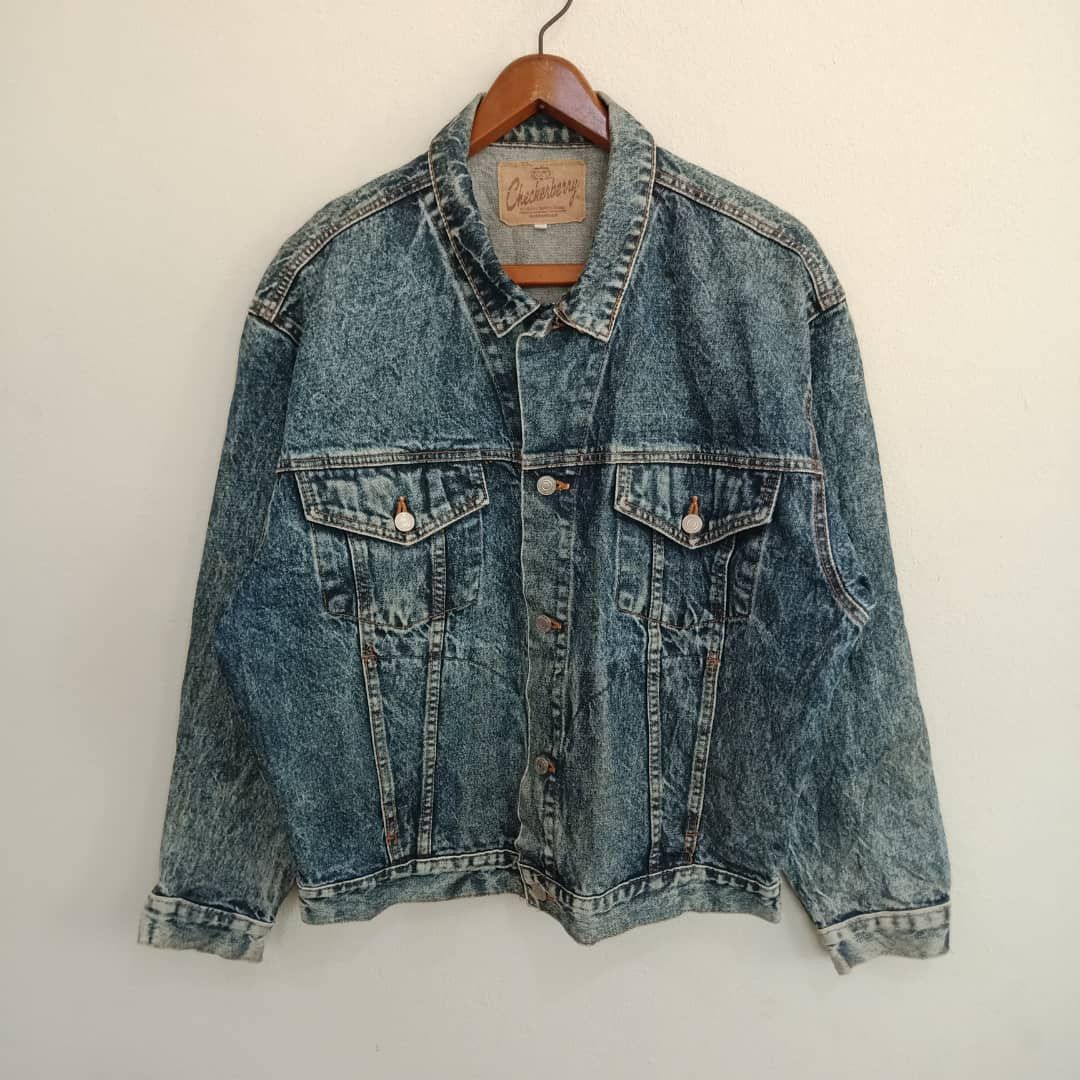 Vintage CHECKERBERRY DENIM JACKET | Grailed