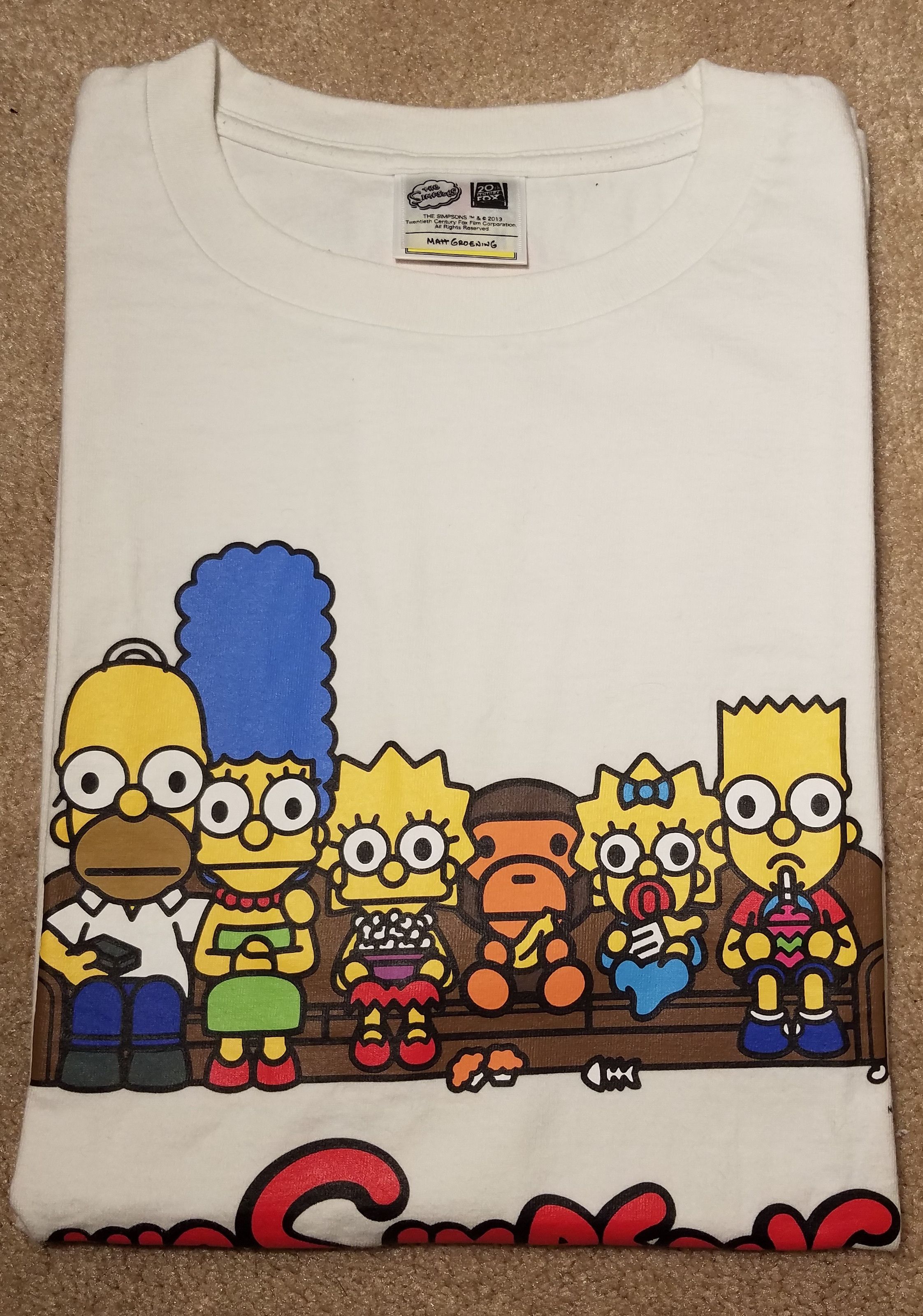 Bape SS14 A Bathing Ape The Simpsons Collab Tee White Medium Couch Gag ...