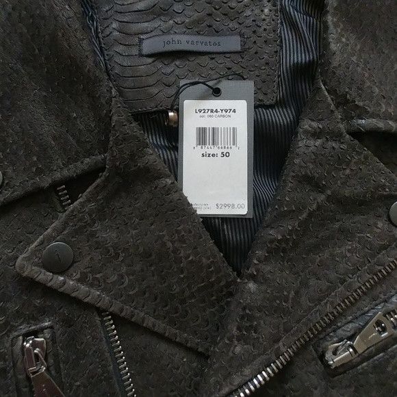 John Varvatos John Varvatos Collection Snake-Embossed Leather Jacket ...
