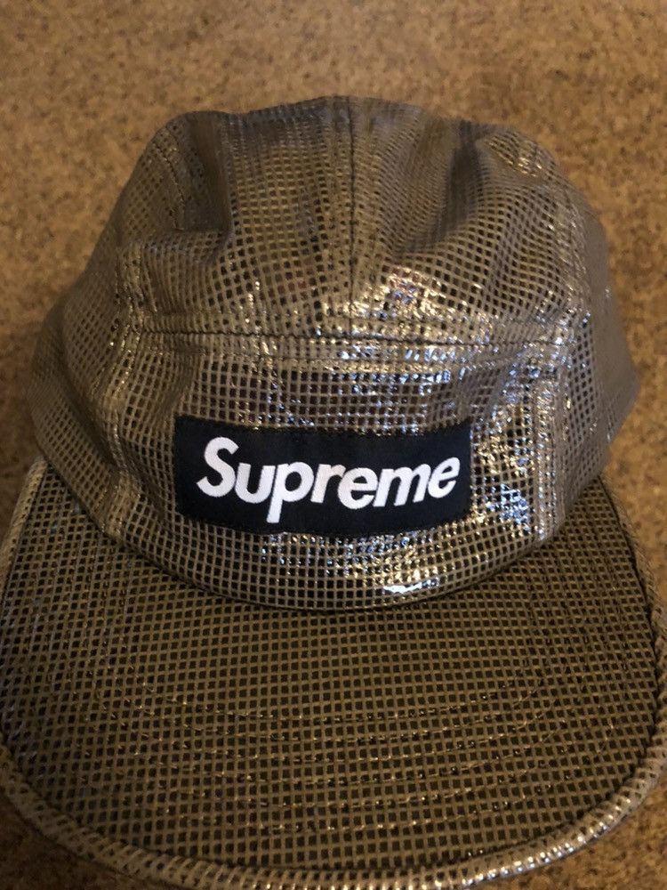 Supreme laminated box weave camp cap | Grailed