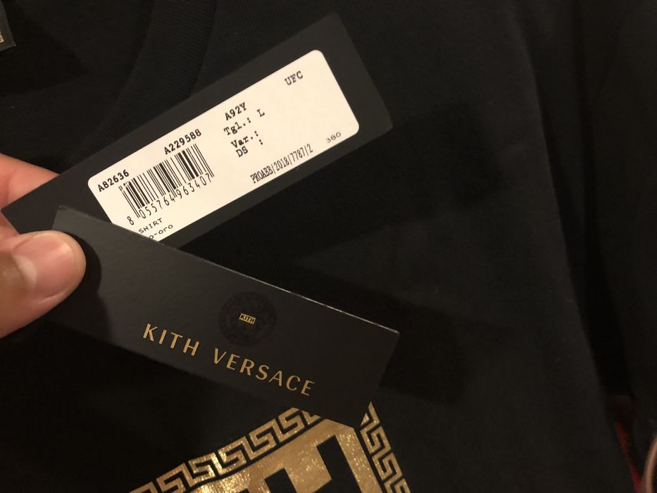 Kith KITH X VERSACE GREEK KEY TEE BLACK | Grailed