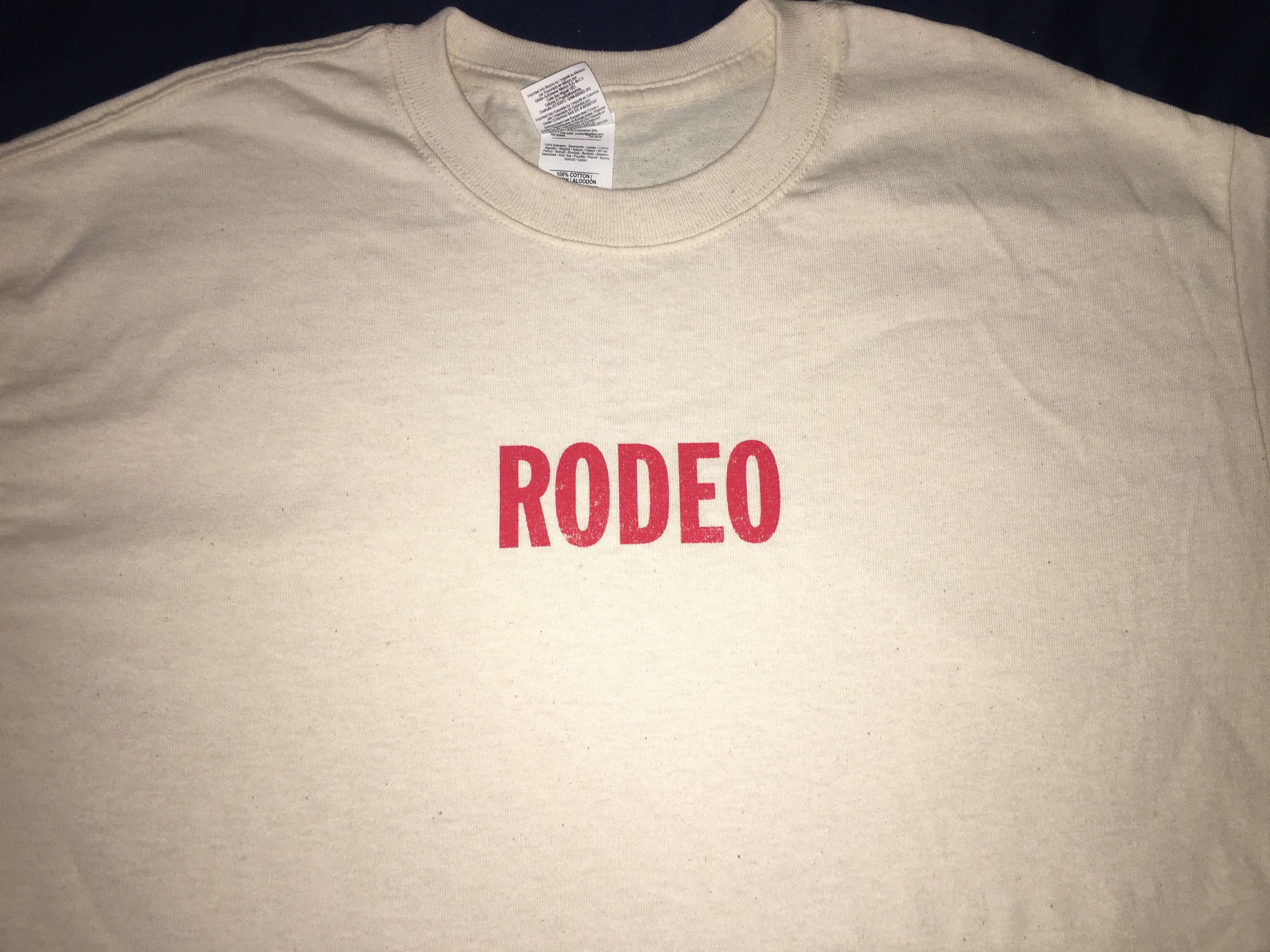 Travis Scott Travis Scott Tour Merch Shirt Medium Cream White Red Rodeo ...