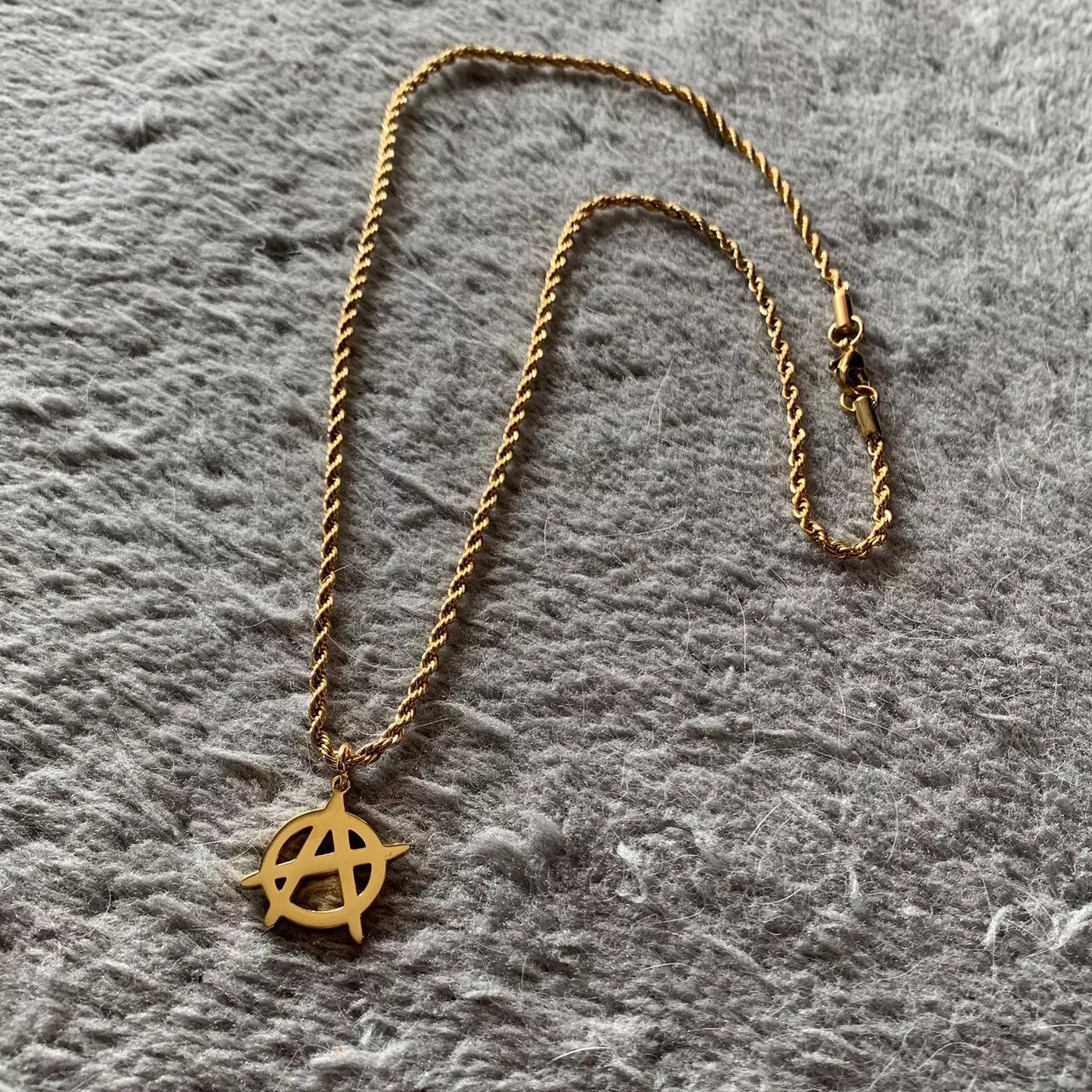 Jewelry × Vintage Gold Anarchy Playboi Carti Lil Peep Style Pendant ...