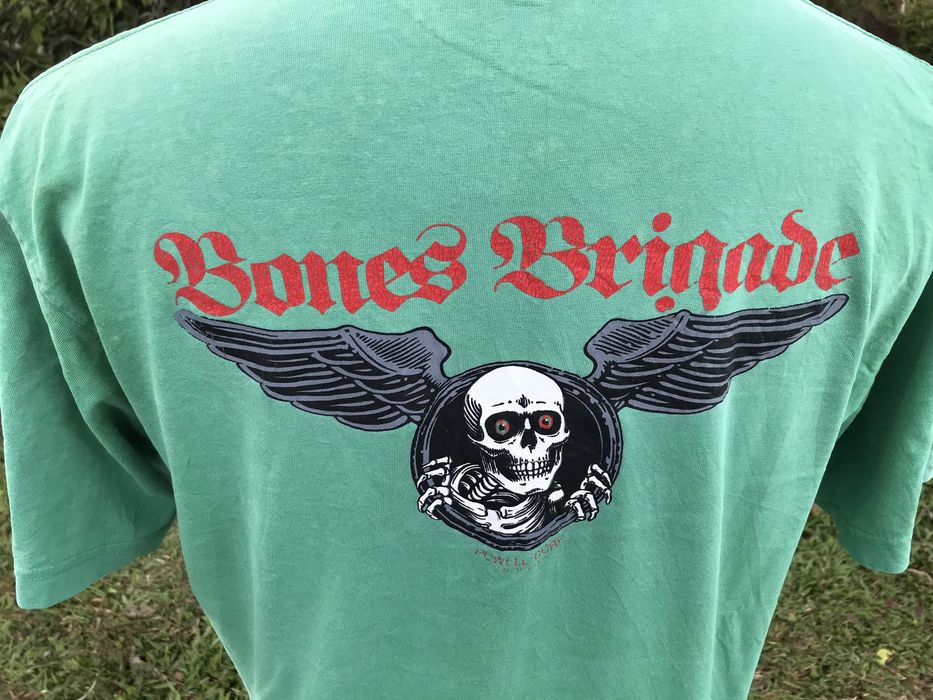 Powell Peralta Vintage Powell Bones Brigade Skull Skateboarding Tee ...
