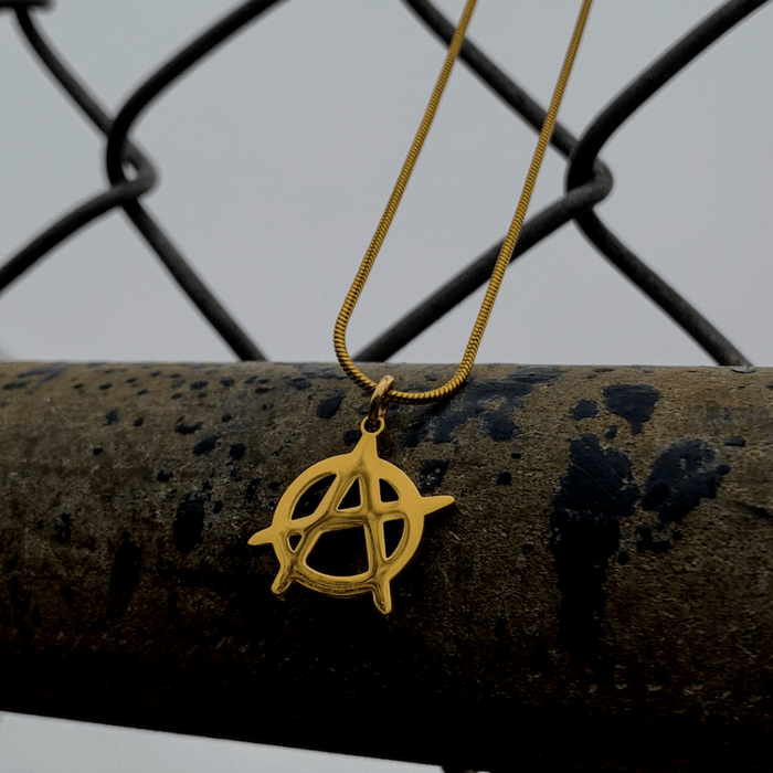 Vintage 18K Gold Anarchy Pendant Playboi Carti Lil Peep Style Necklace ...