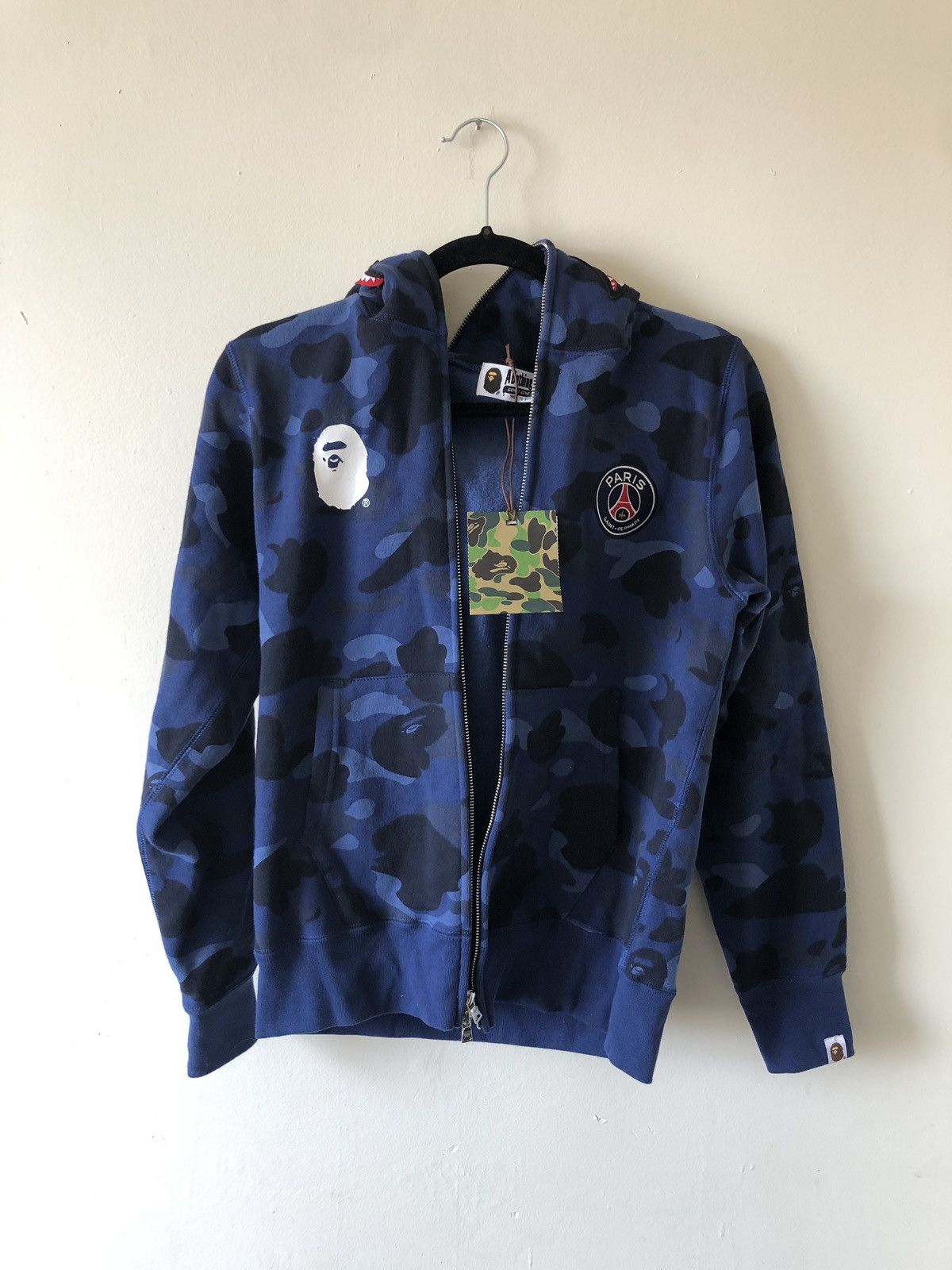 Bape Bape x PSG Shark Full Zip Hoodie | Grailed