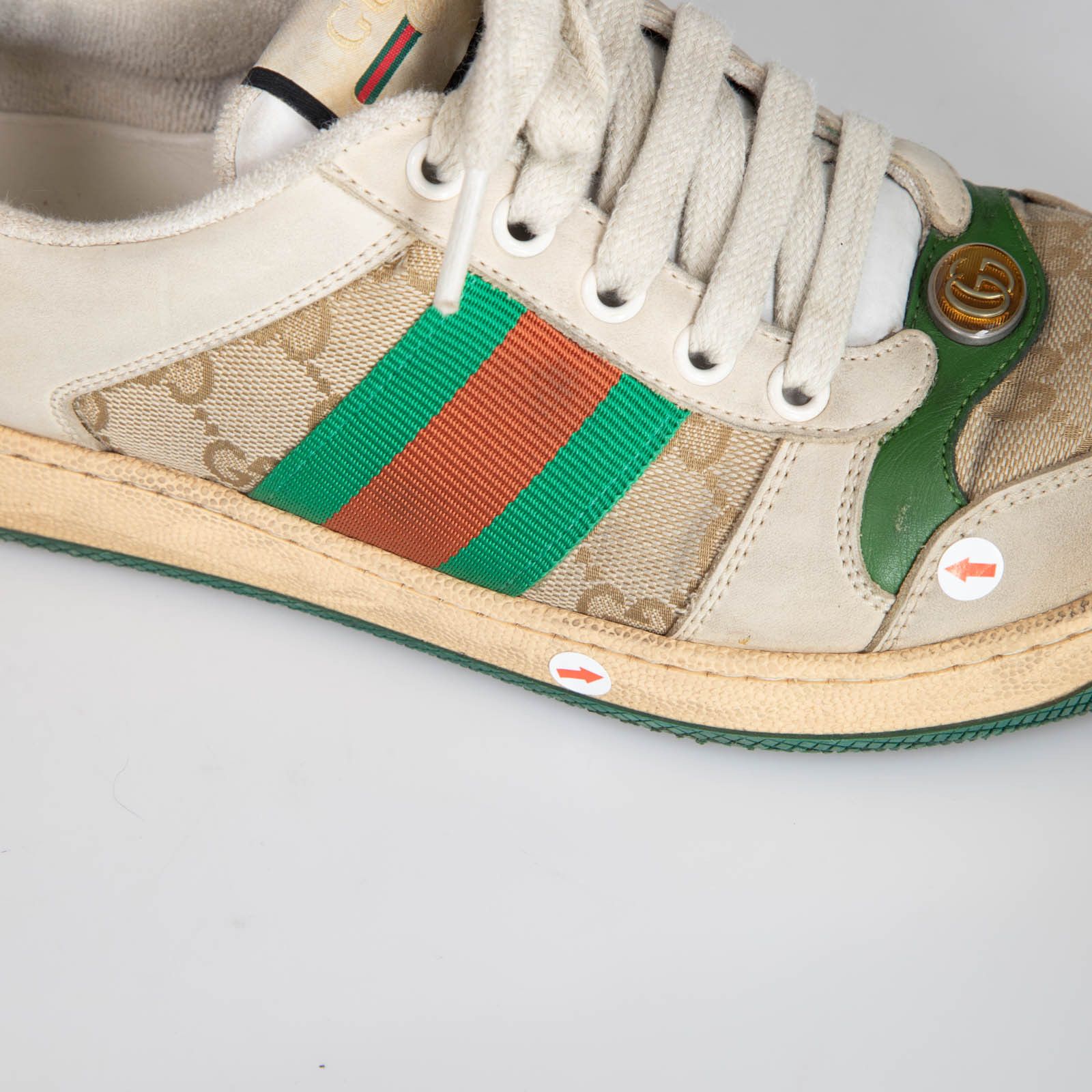 Gucci Leather GG Screener Distressed Trainers | Grailed