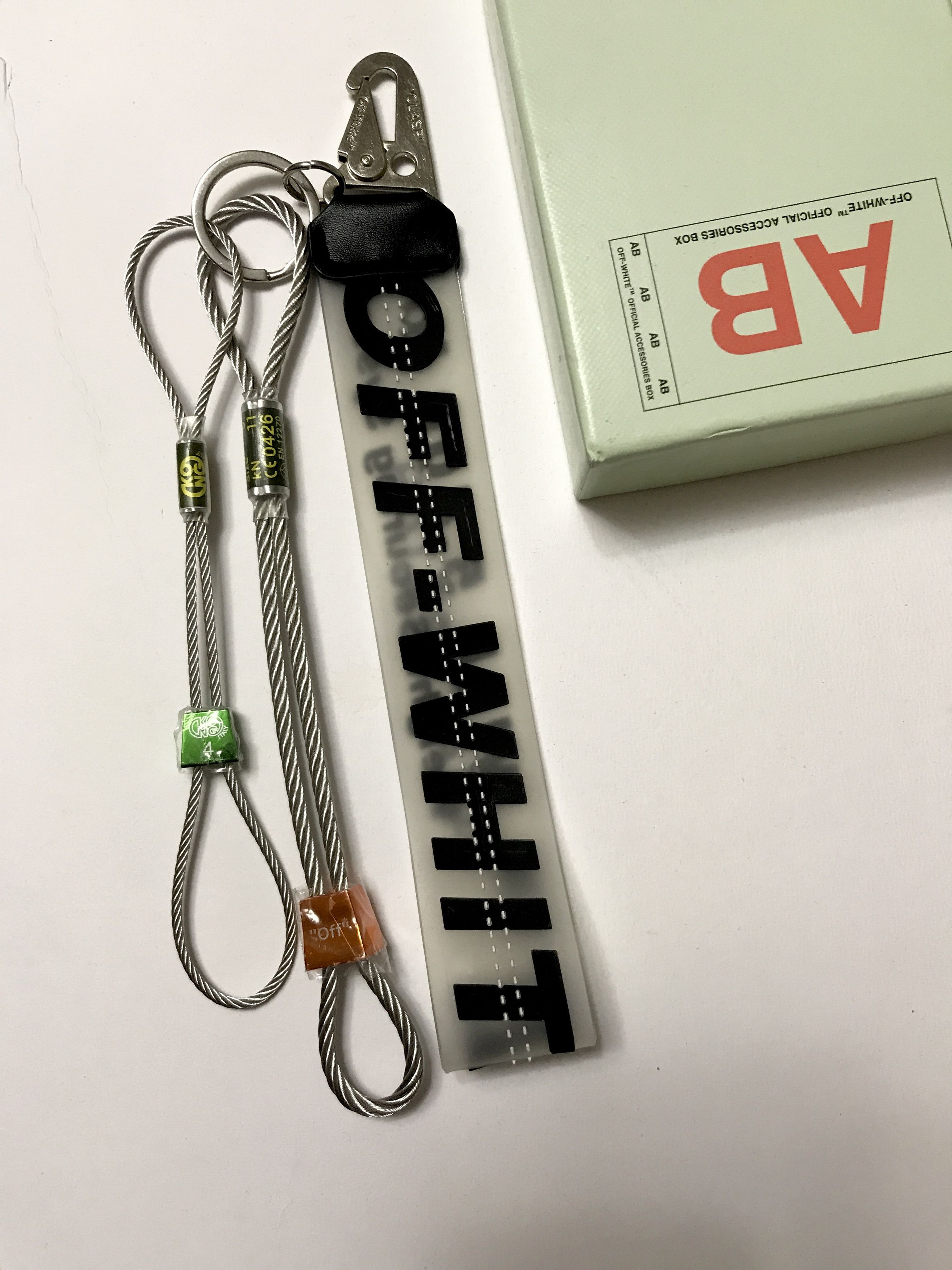 Off-White OFF-WHITE Keychain Pvc Rubber Transparent Black | Grailed