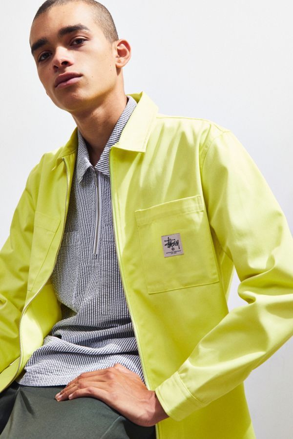 Stussy stussy neon work shirt zip up | Grailed