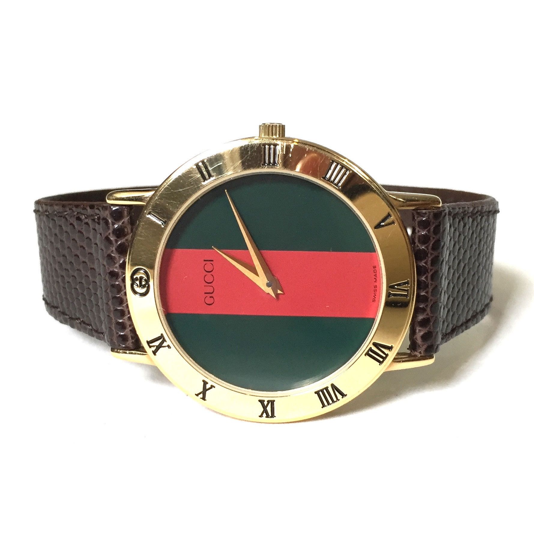 Gucci 90s 3000M 18K Gold Web Stripe Watch | Grailed