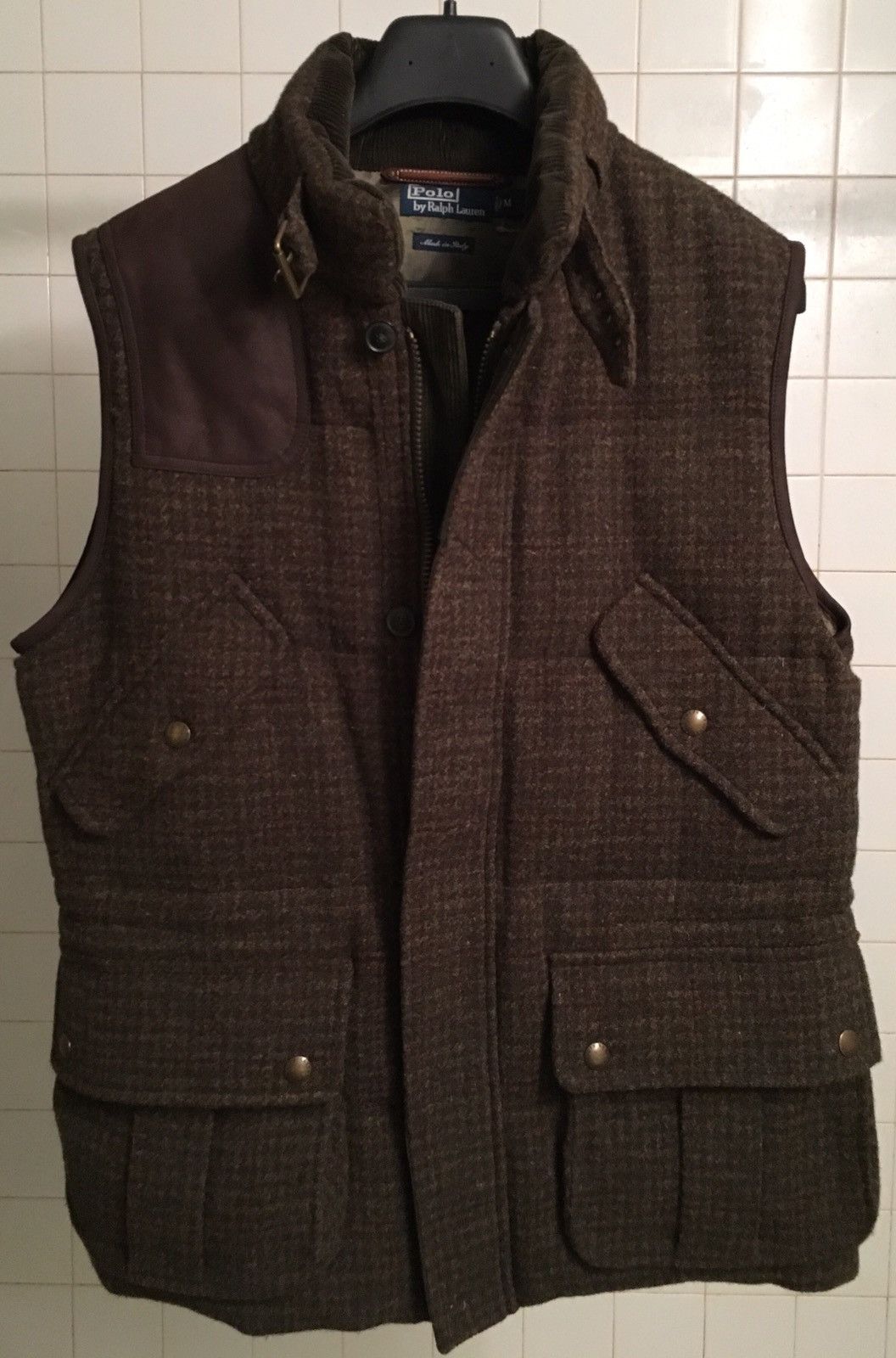 Polo Ralph Lauren Brown Tweed Wool Herringbone Quilted Vest Grailed