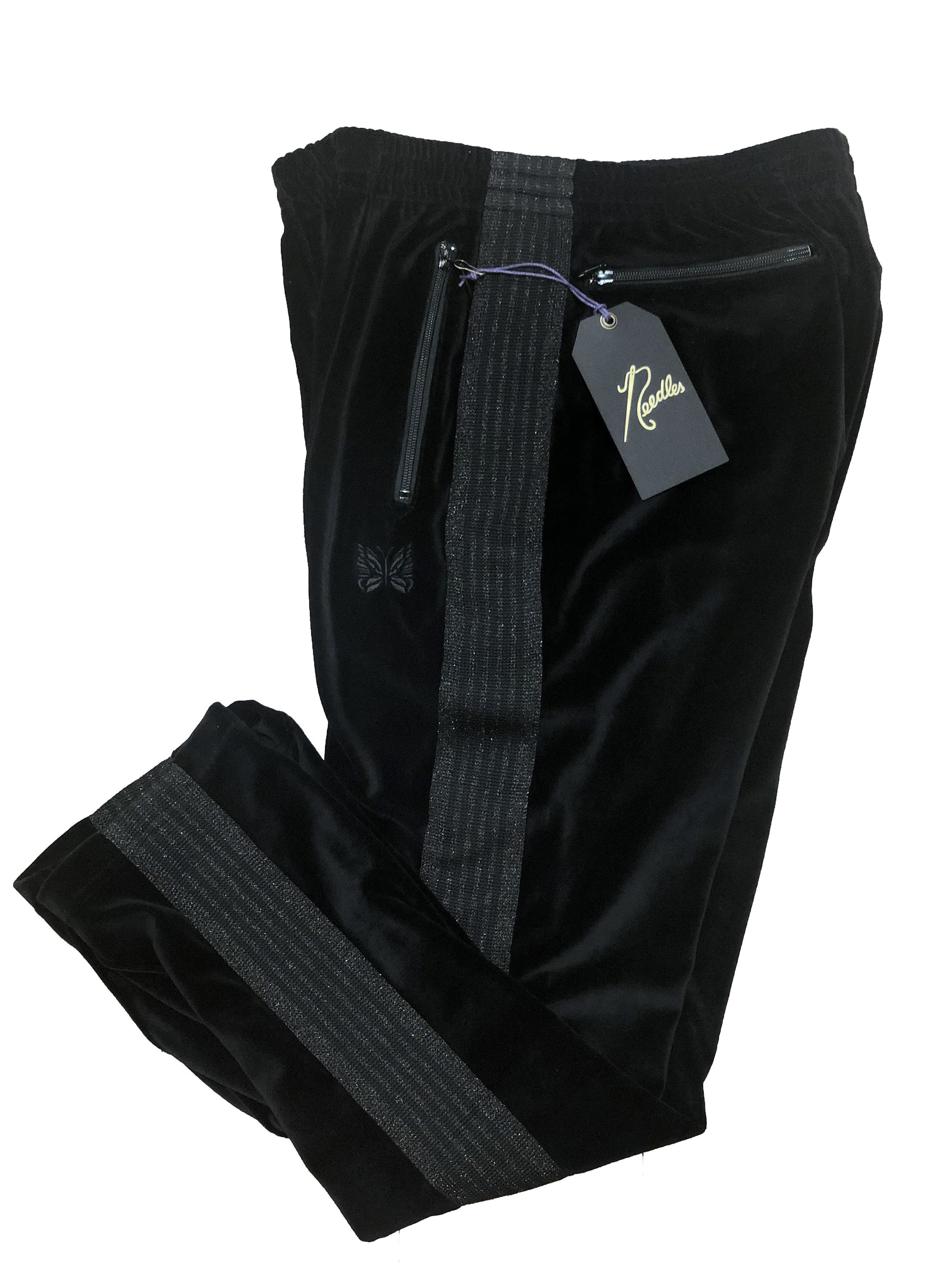 Needles Needles All Black Velour Narrow JAPAN Exclusive Only! | Grailed