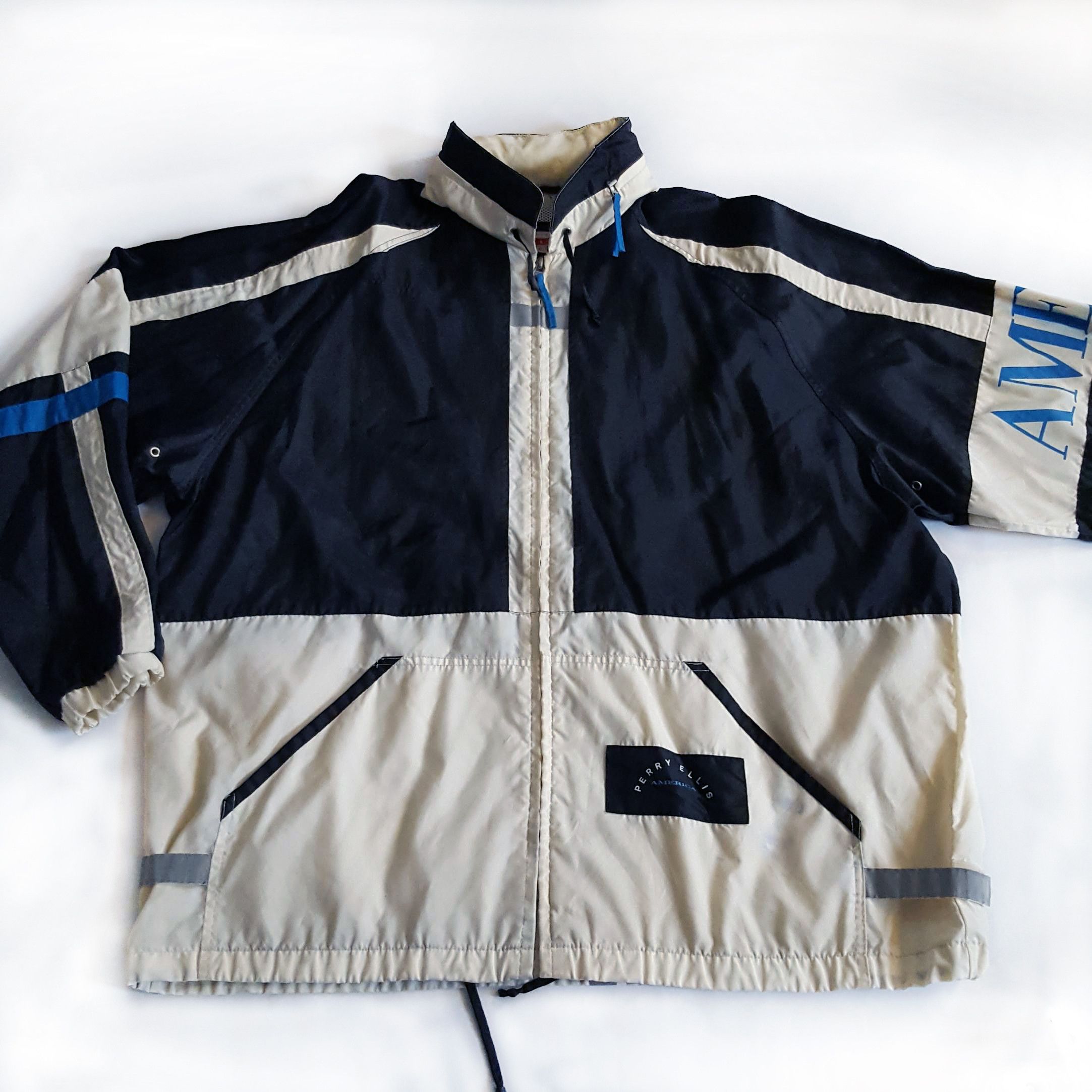 Perry Ellis × Vintage Perry Ellis America Vintage Mens Windbreaker ...