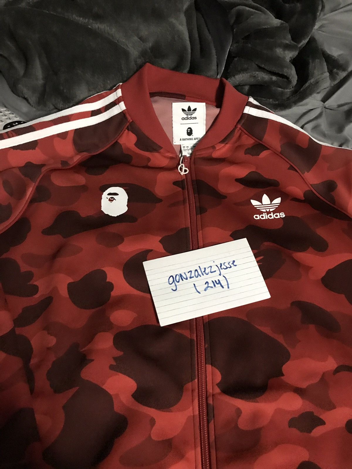 Adidas × Bape Bape X Adidas Track Jacket (Red) | Grailed